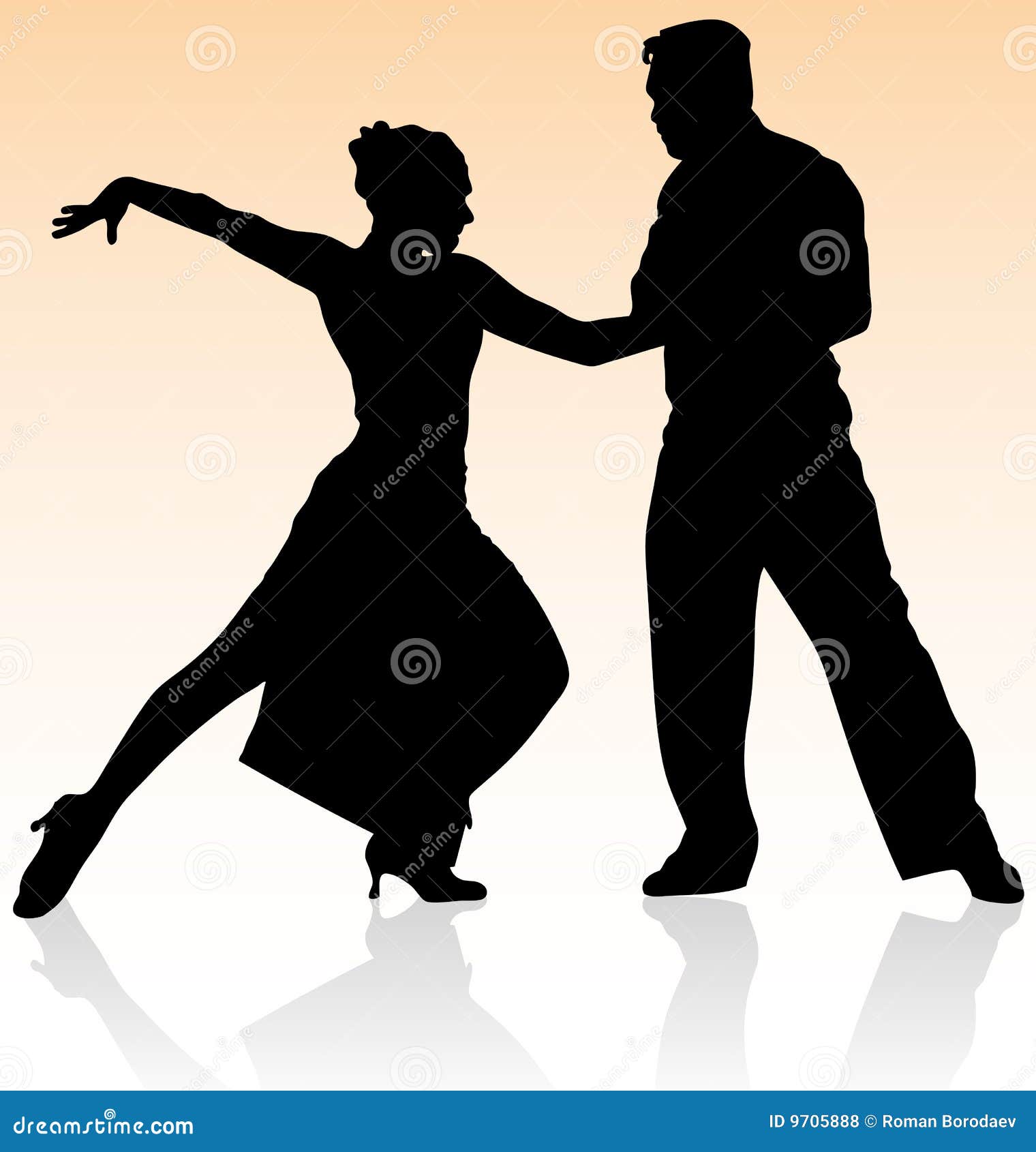 Couple Dancing Salsa Silhouette Silhouettes Vector Tango Dance People