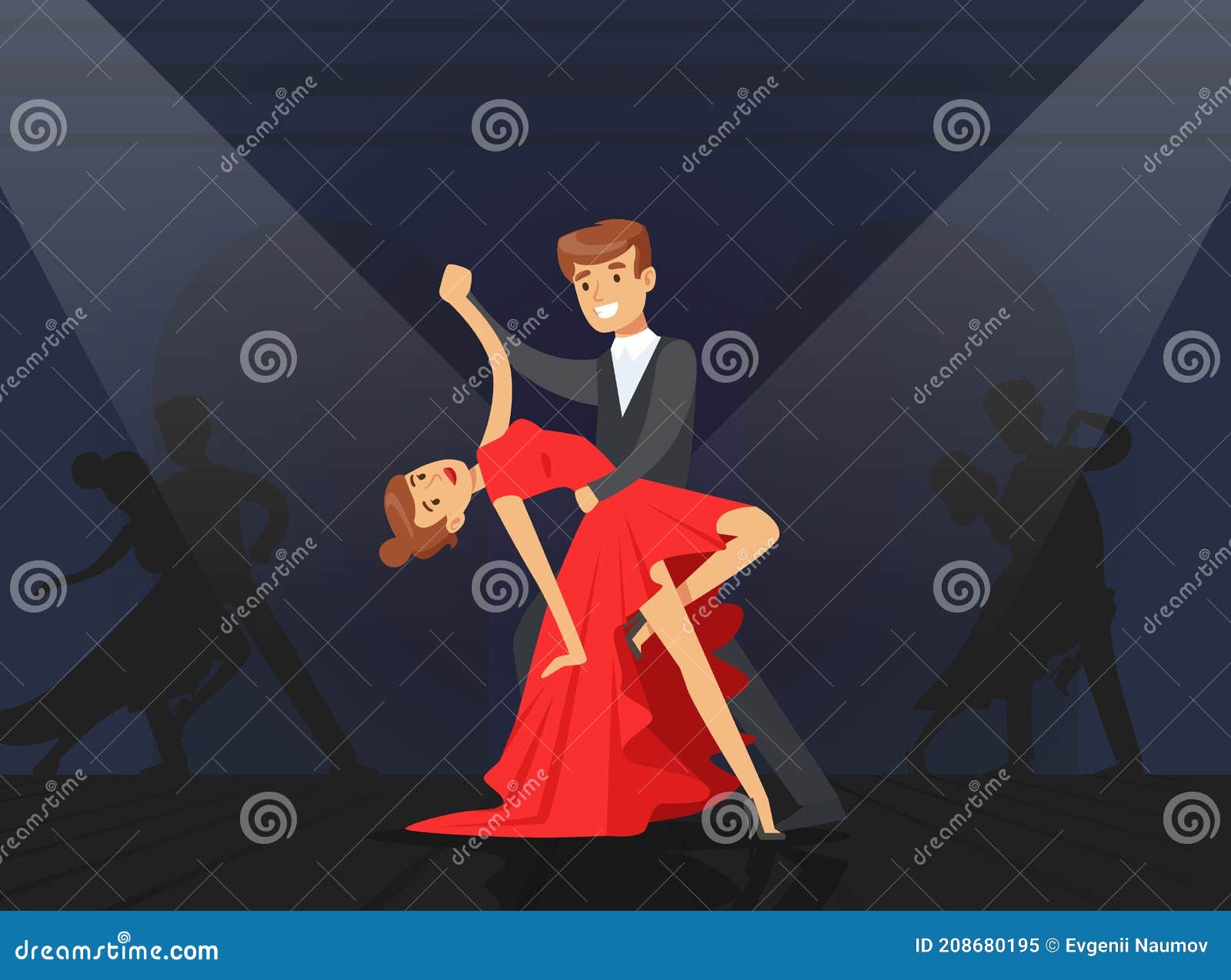 Couple Dancing Tango, Classical Choreography Concept, Dance Class ...