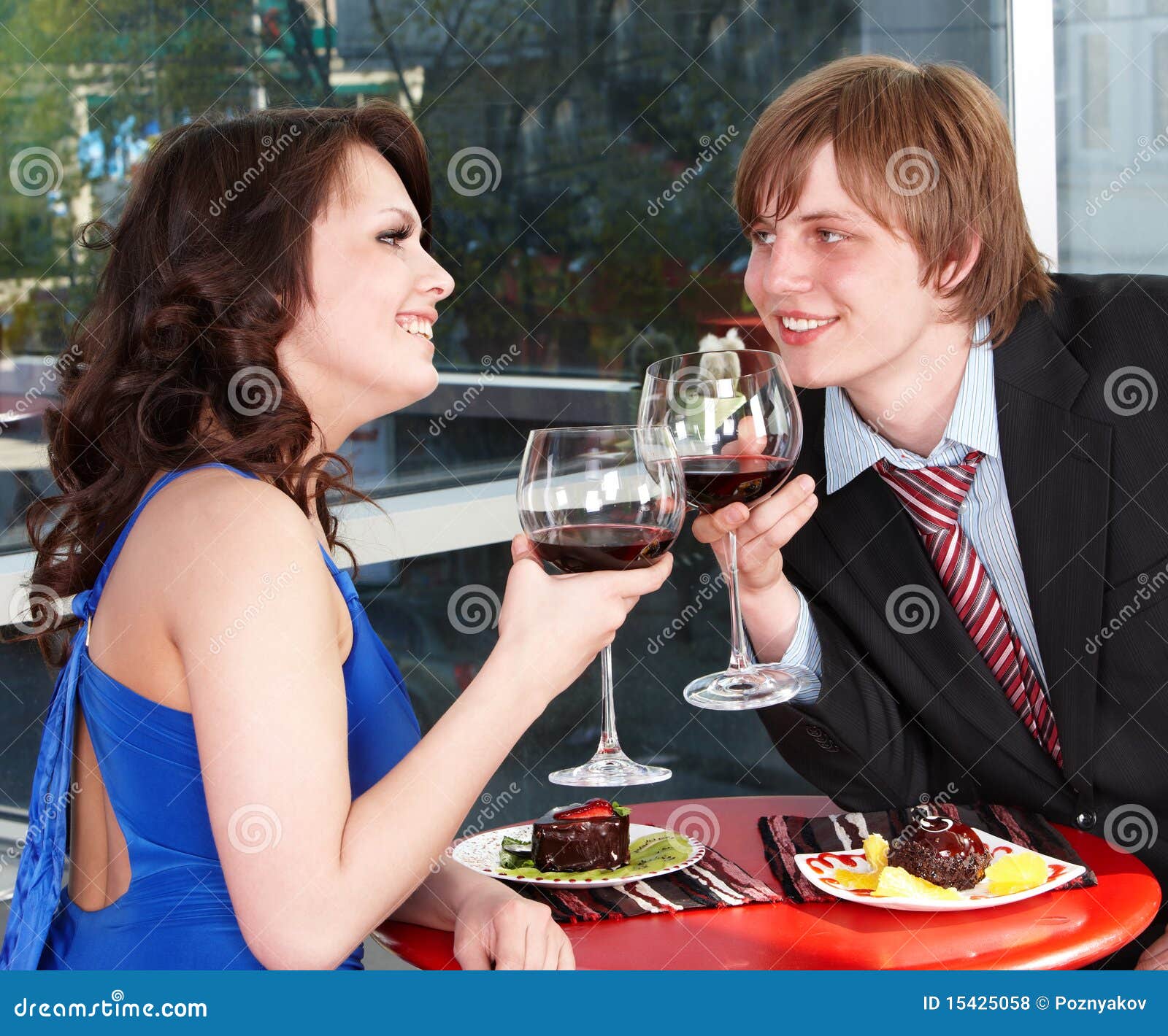 Couple on Date in Restaurant. Stock Photo - Image of loving, drink ...