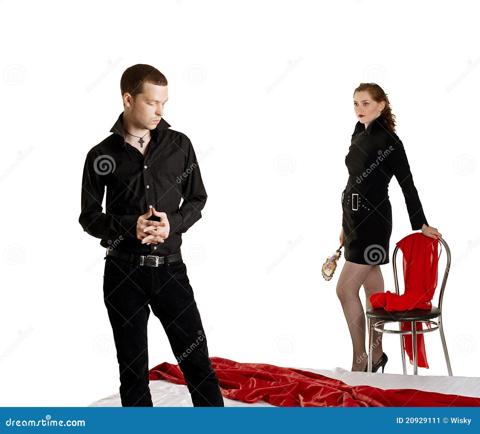 Couple in Decadence Style - Jealousy Scene Stock Image - Image of ...
