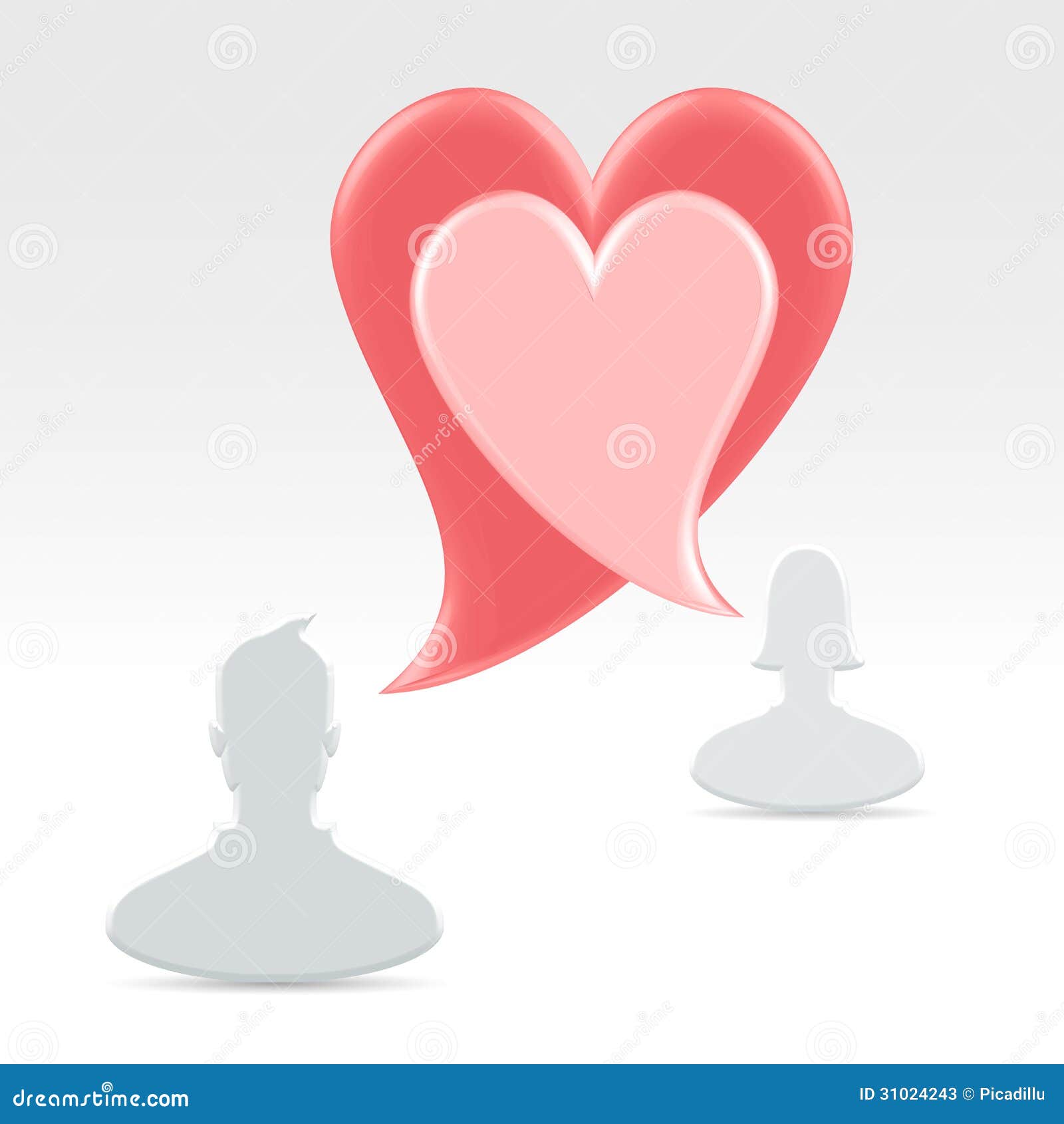 Couple Declaring Love with Speech Bubbles Stock Vector - Illustration ...