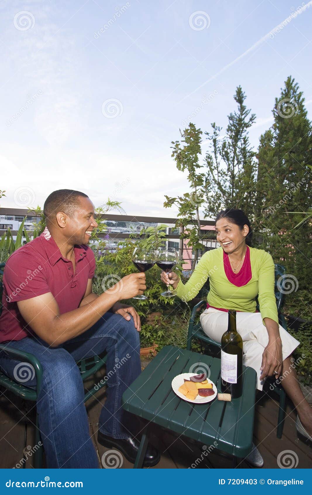 Couple Dining Outdoors stock image. Image of bond, cheerful - 7209403