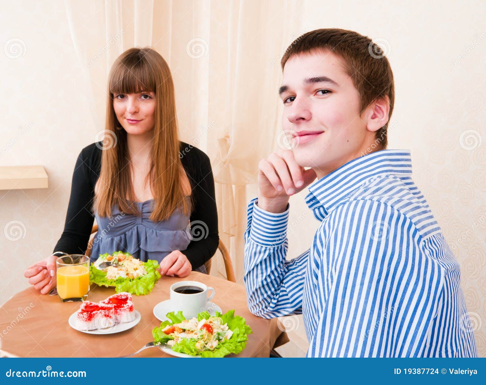 Couple Dining in Restaurant Stock Photo - Image of date, clothing: 19387724