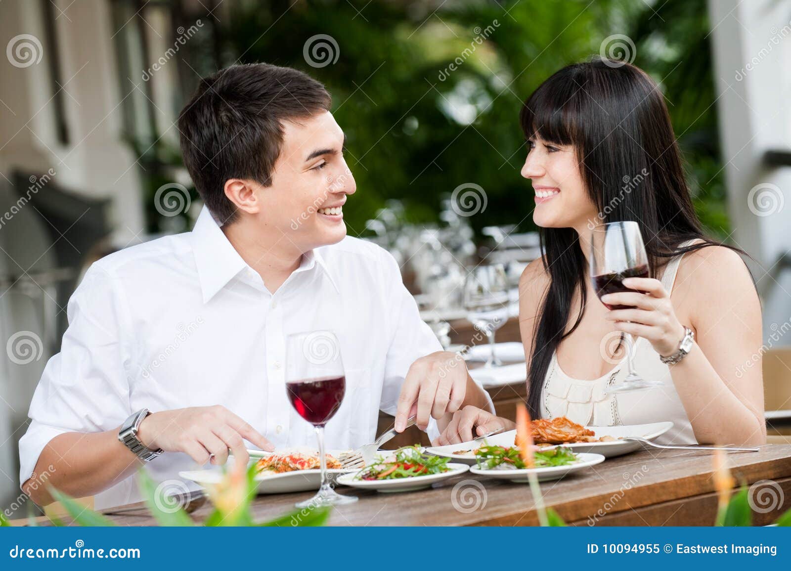 Couple Dining Together stock image. Image of alfresco - 10094955