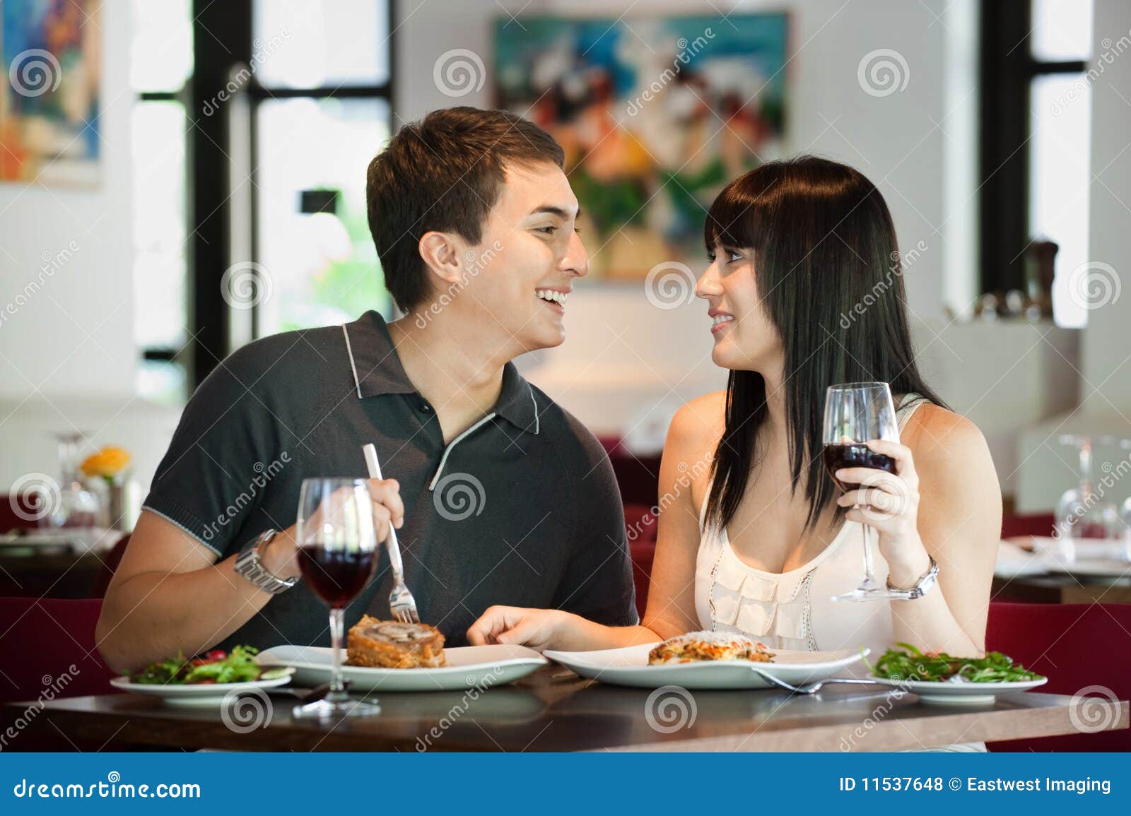 Couple Dining Together stock photo. Image of pretty, meal - 11537648