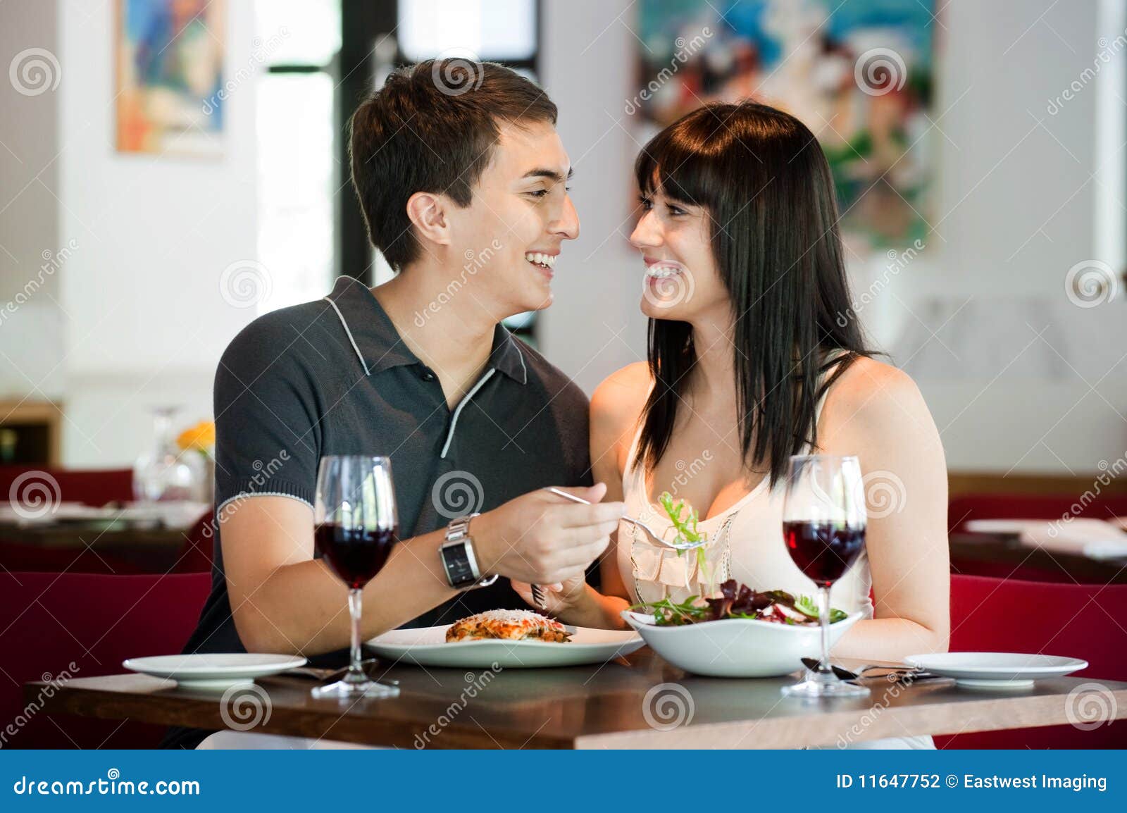 Couple Dining Together stock photo. Image of pretty, male - 11647752