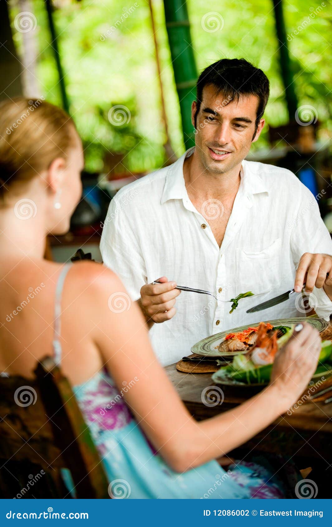 Couple Dining Together stock photo. Image of couple, confident - 12086002