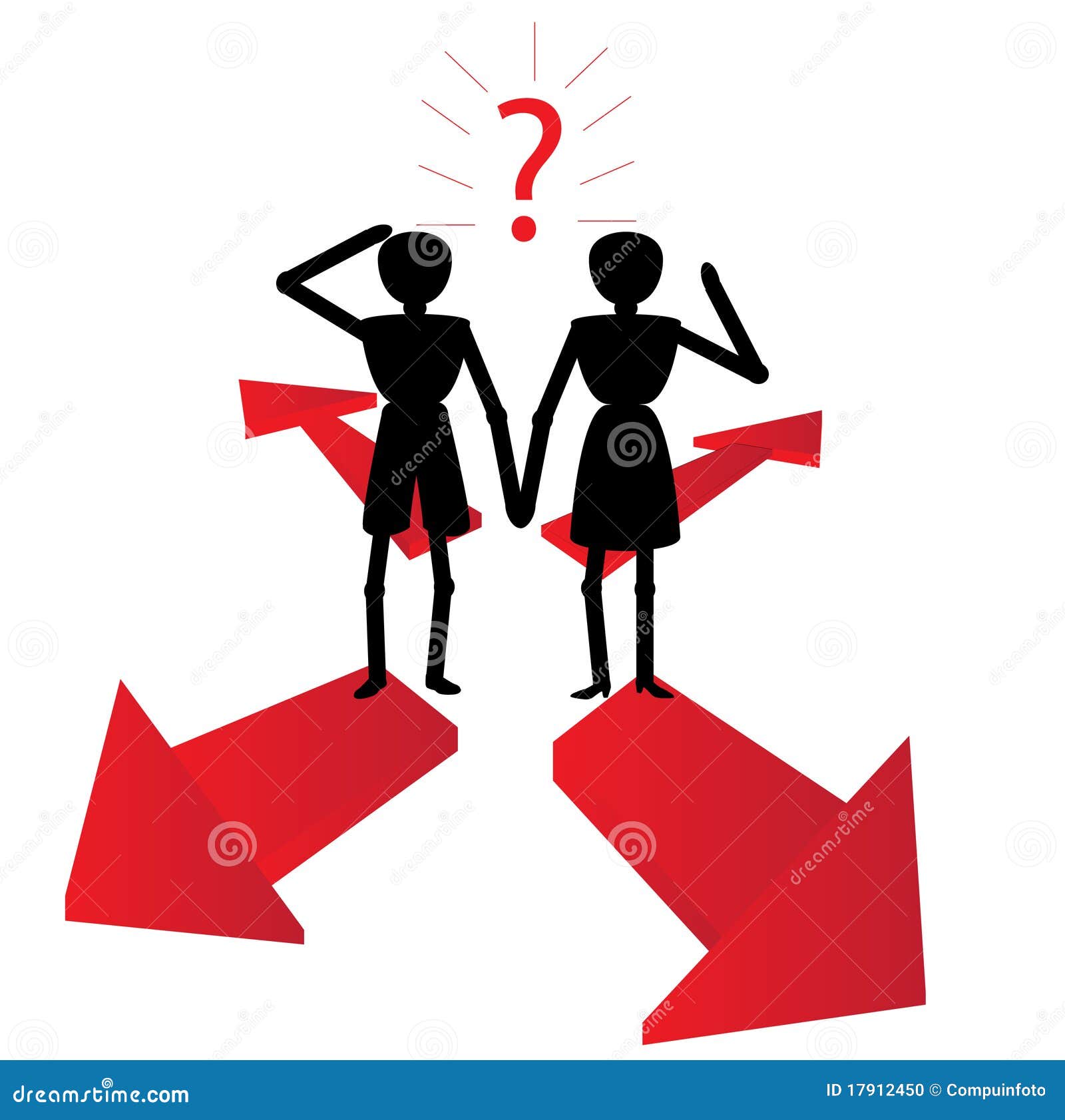 Couple direction stock vector. Illustration of mark, arrow - 17912450