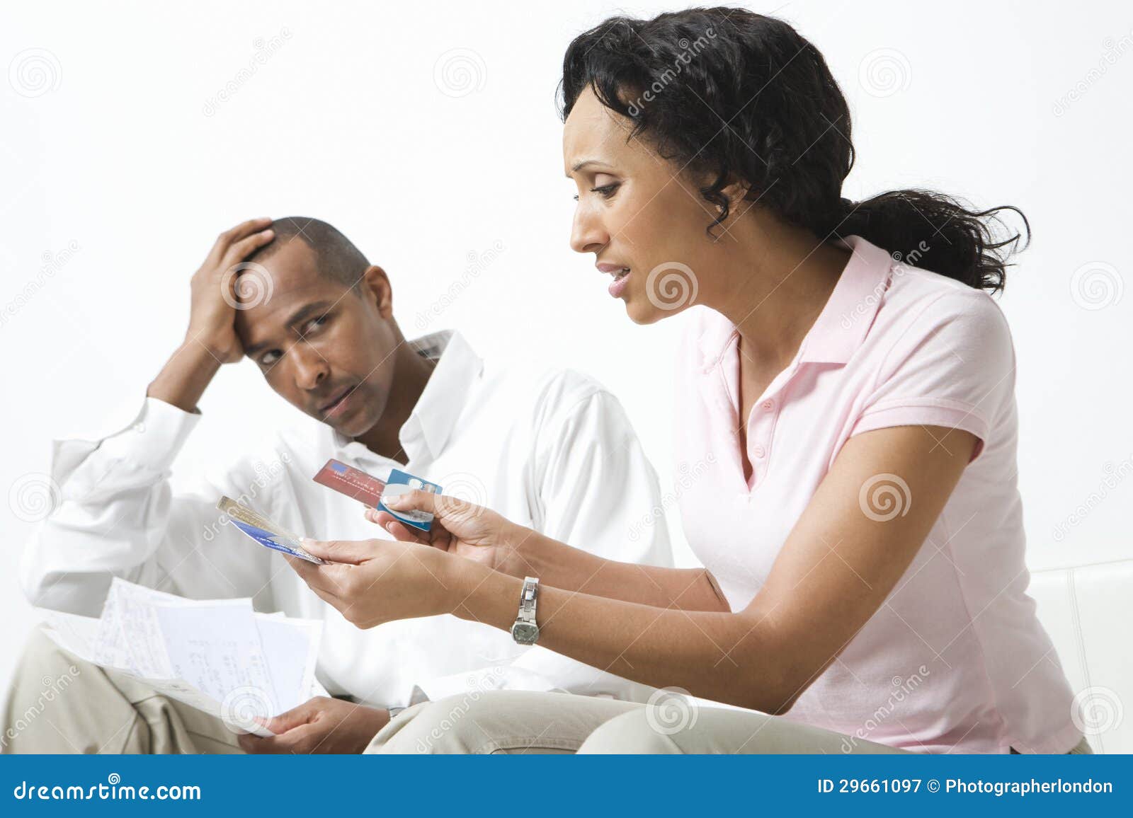 Couple Discussing Bills stock image. Image of deficit - 29661097