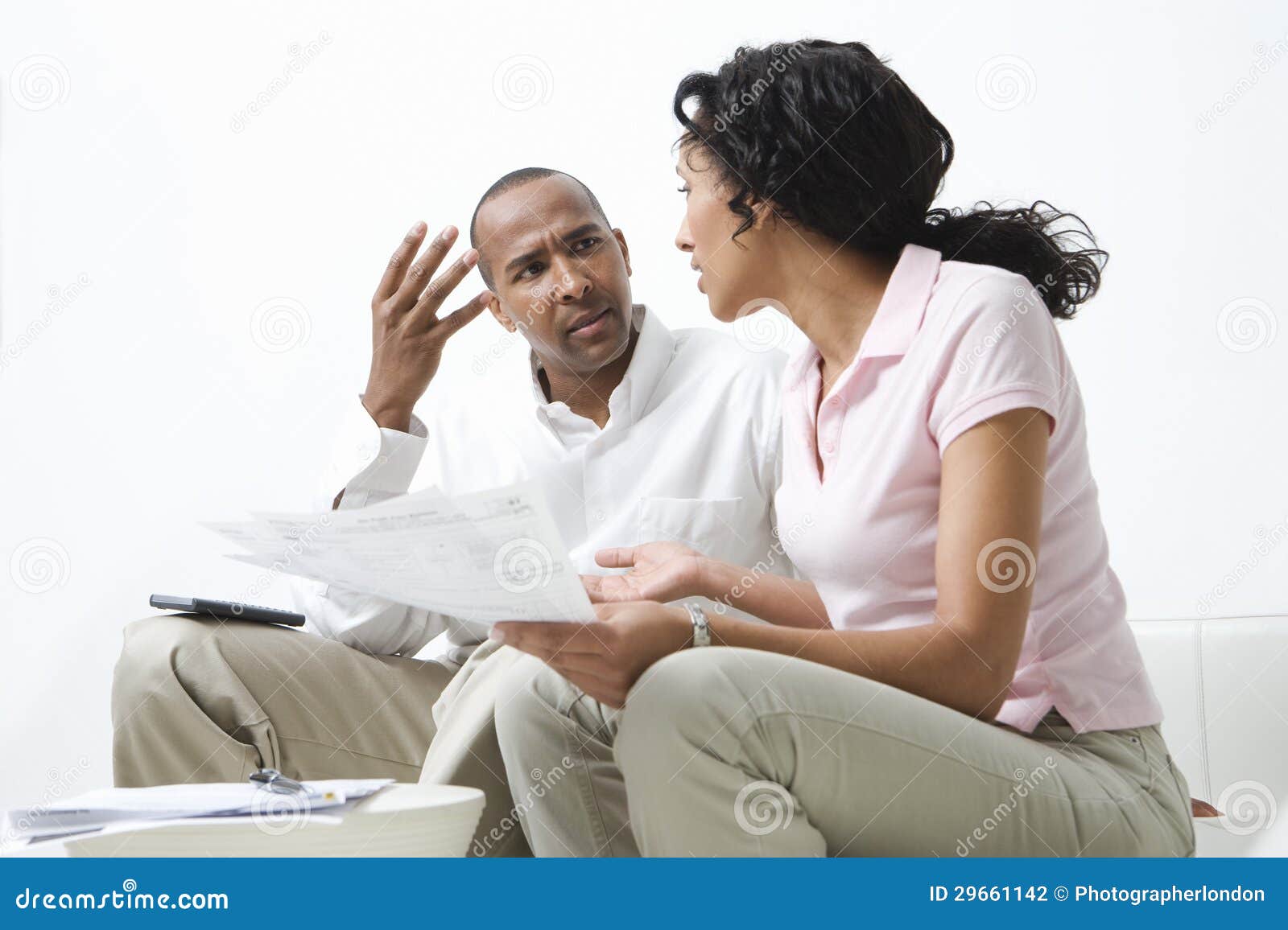 Couple Discussing Bills stock photo. Image of adult, angry - 29661142