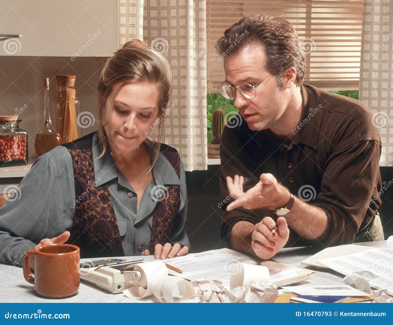 Couple discussing finances stock image. Image of caucasian - 16470793