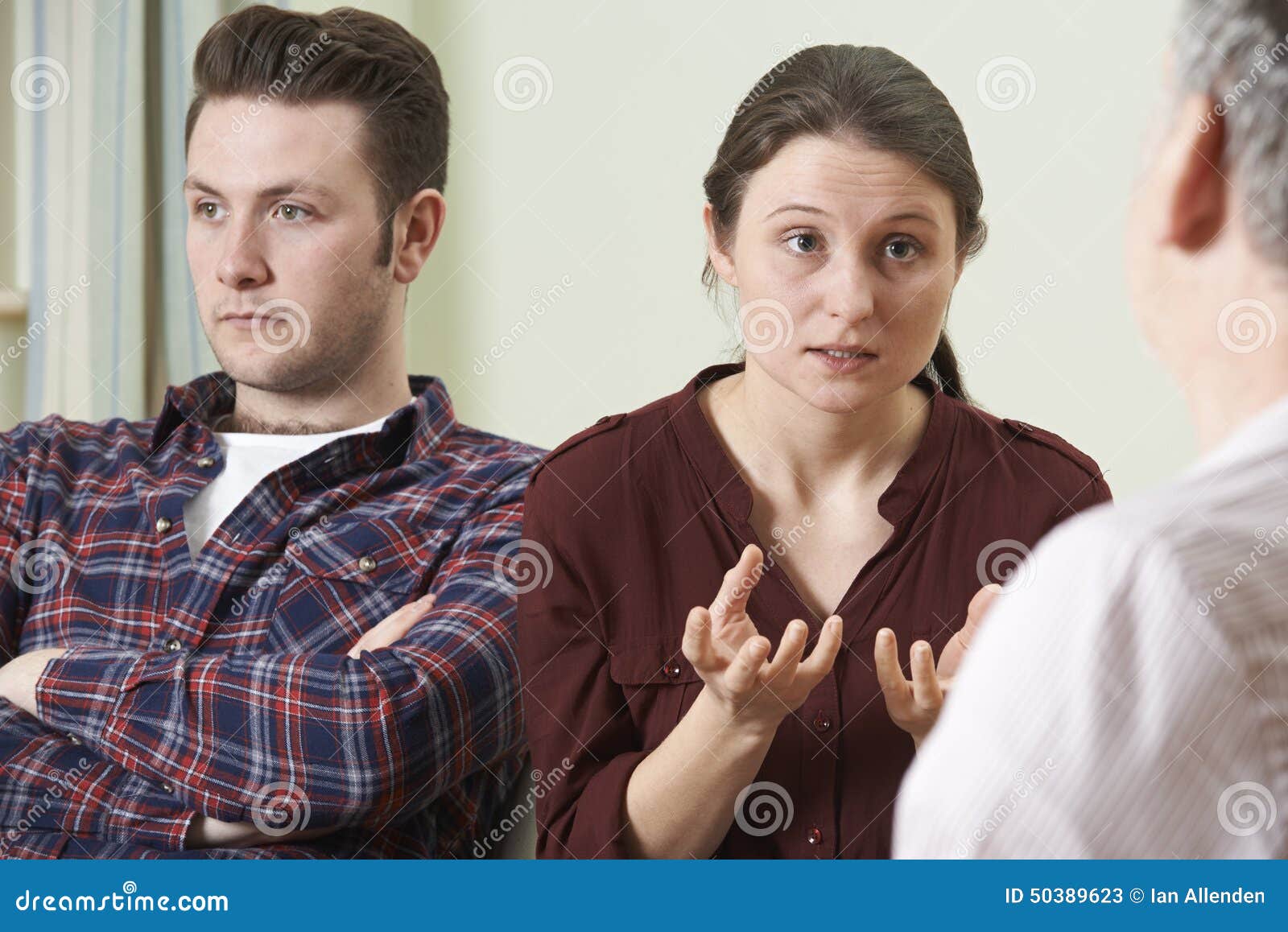 Couple Discussing Problems with Relationship Counsellor Stock Image ...