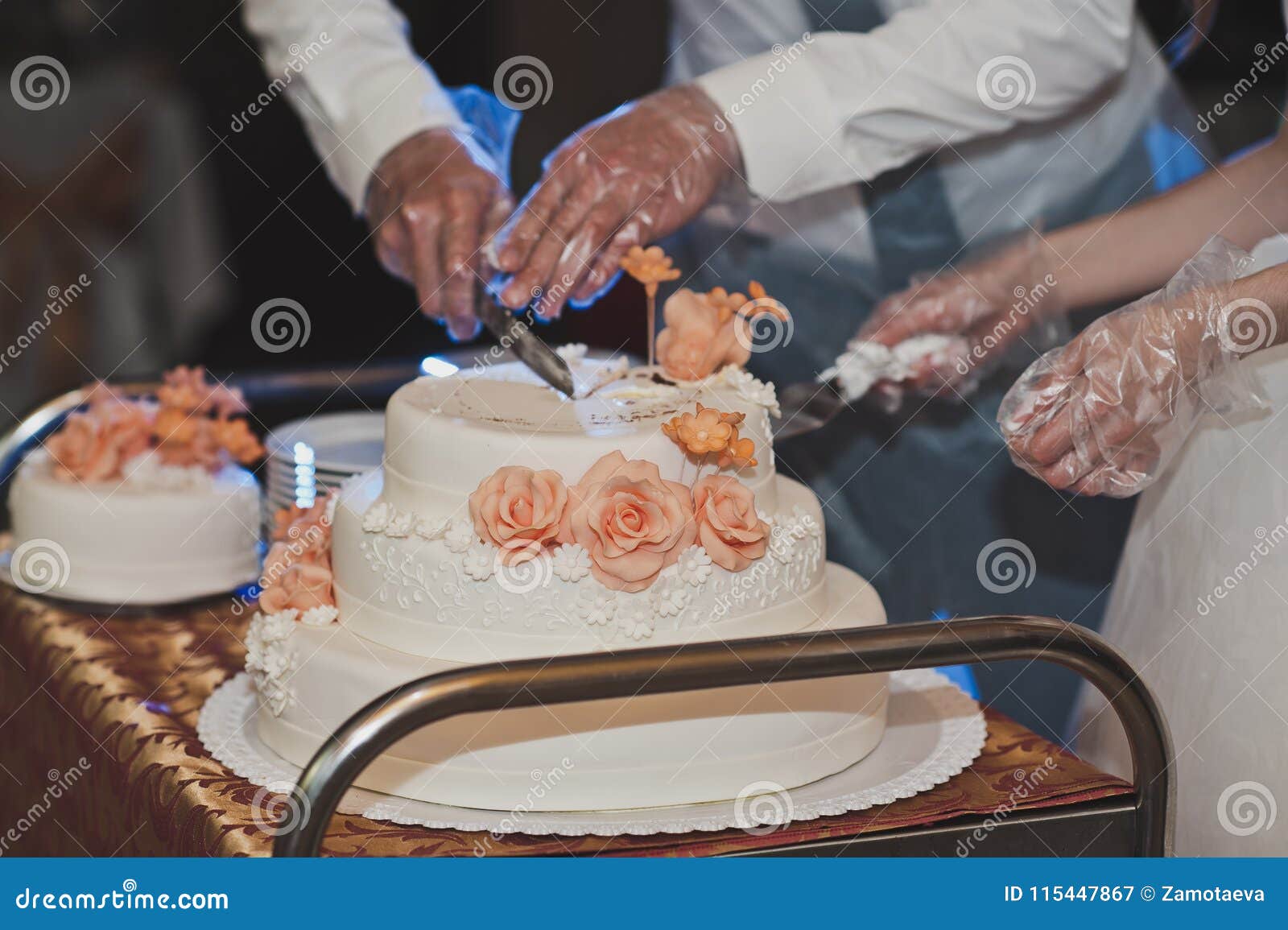The Couple Divided the Cake for Guests 4319. Stock Image - Image of ...