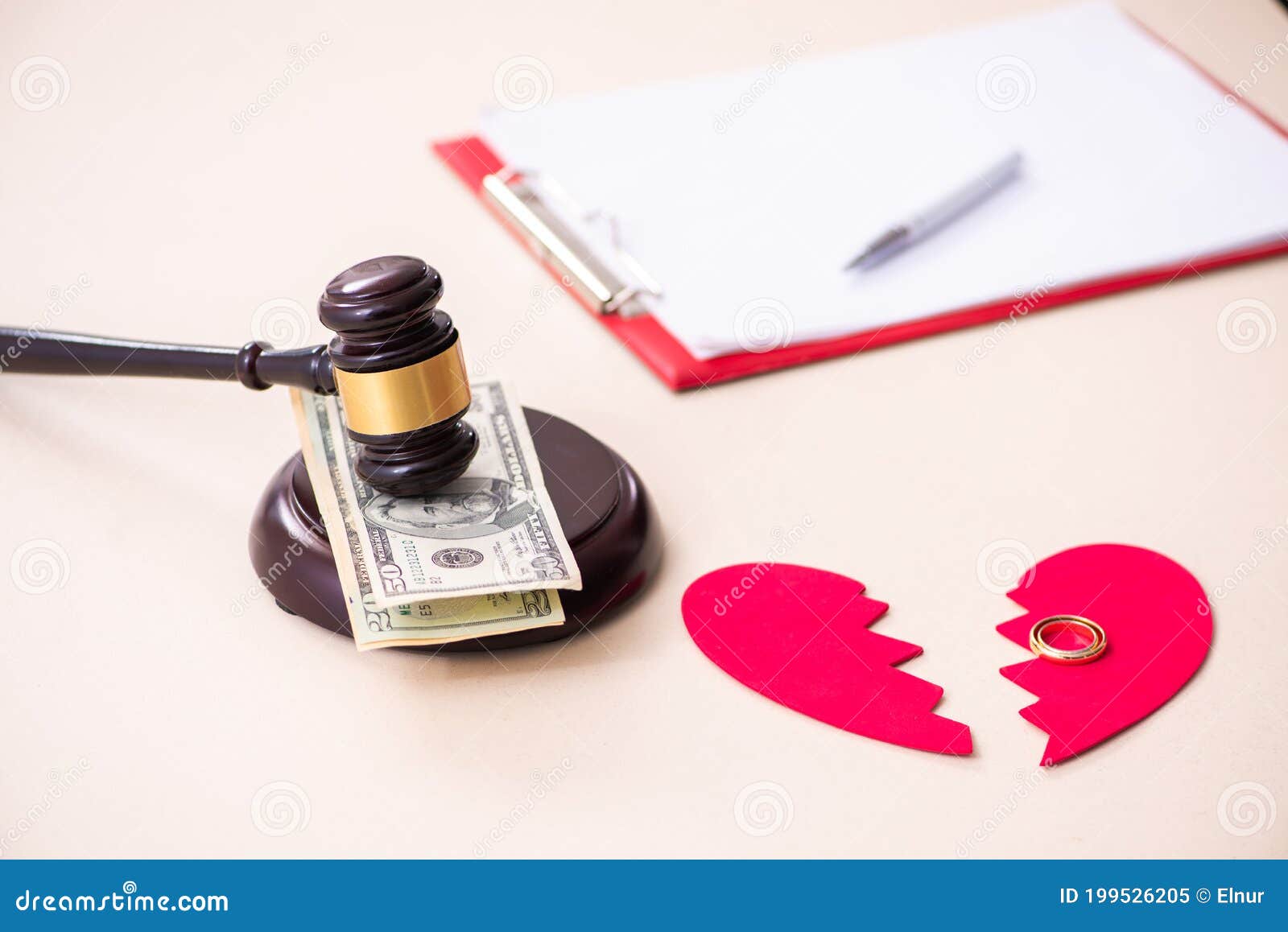 Young Couple Divorcing in Alimony Concept Stock Image - Image of hammer ...