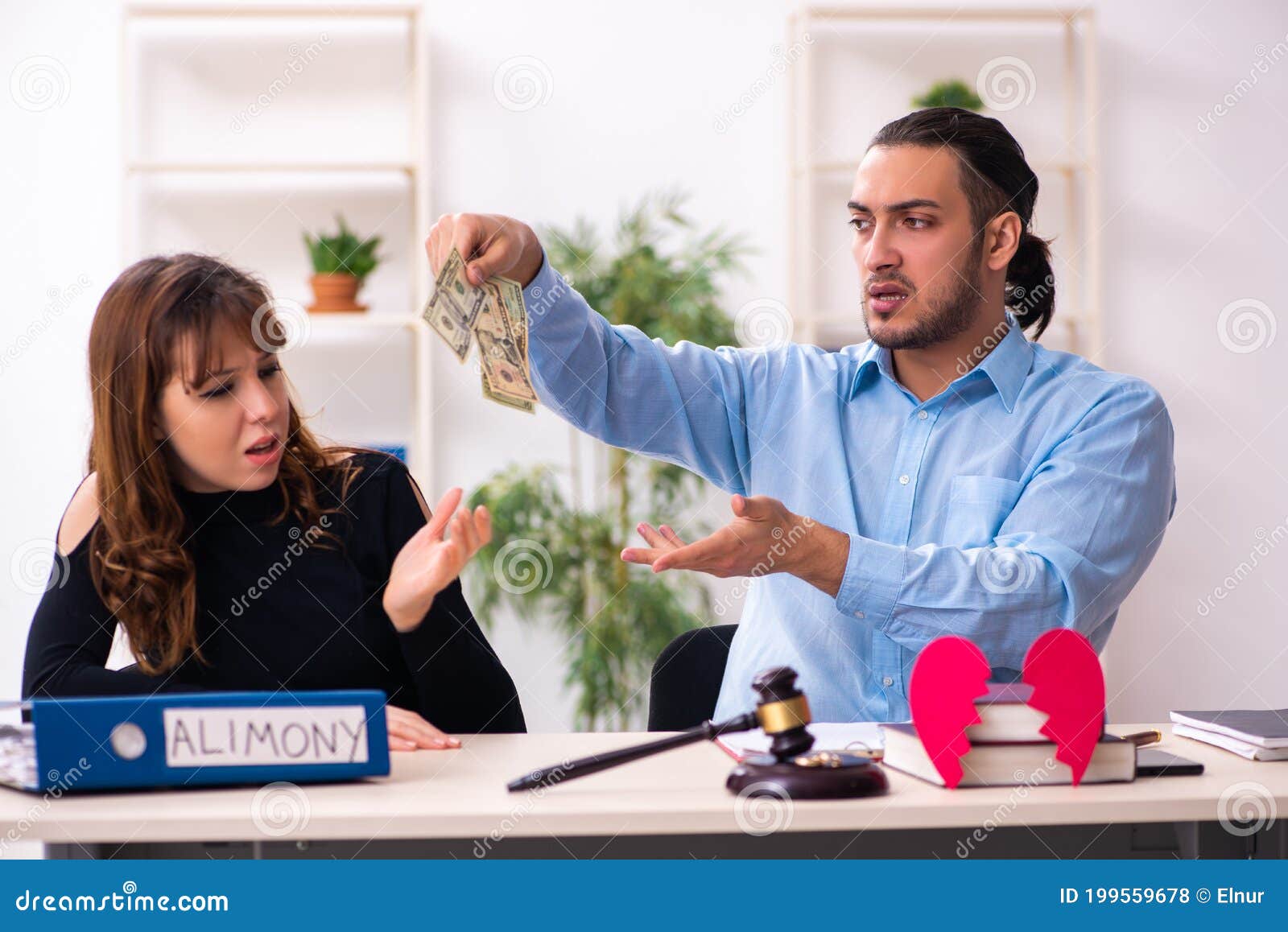 Young Couple Divorcing in Alimony Concept Stock Photo - Image of ...
