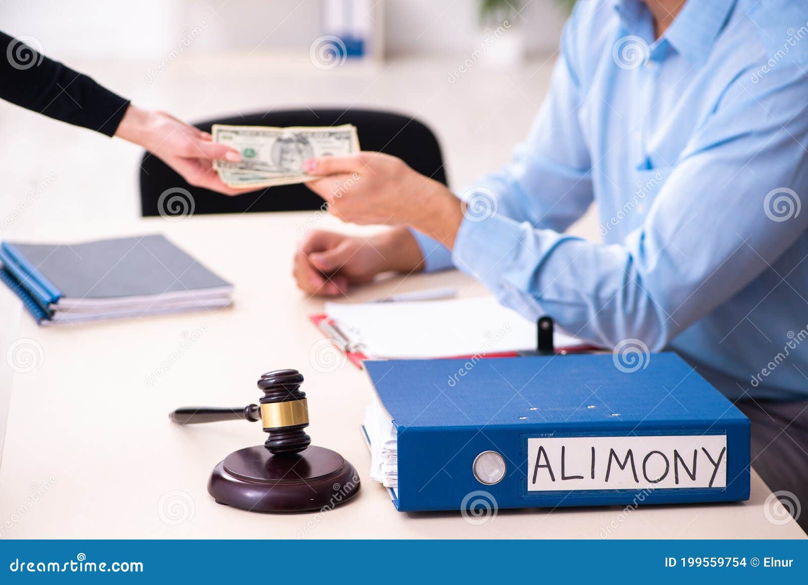 Young Couple Divorcing in Alimony Concept Stock Photo - Image of money ...