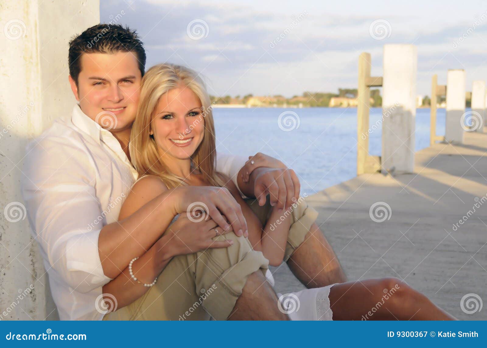 Couple on Dock 1 stock image. Image of romantic, lifestyle - 9300367