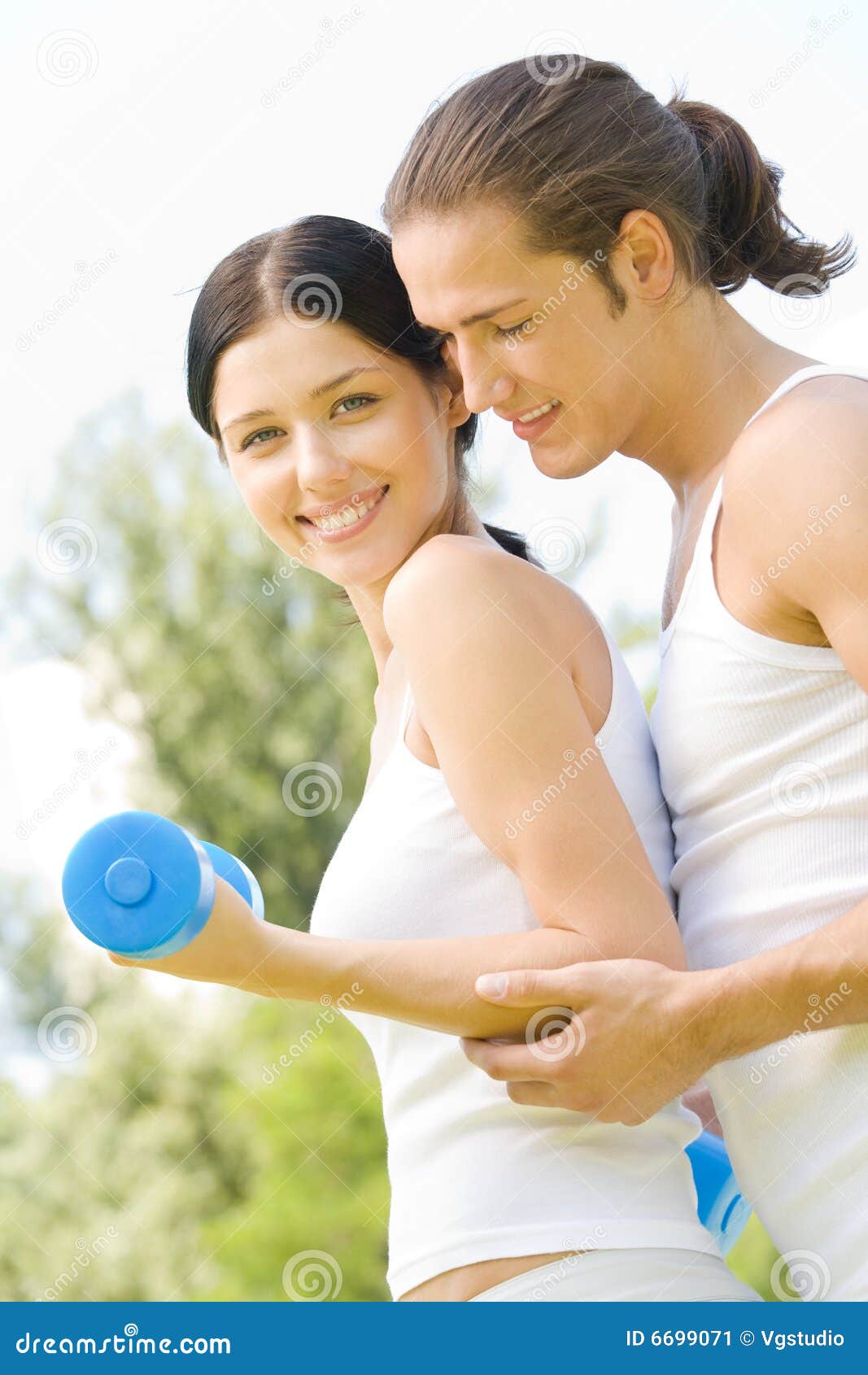Couple Doing Fitness Exercises Stock Image - Image of leisure ...