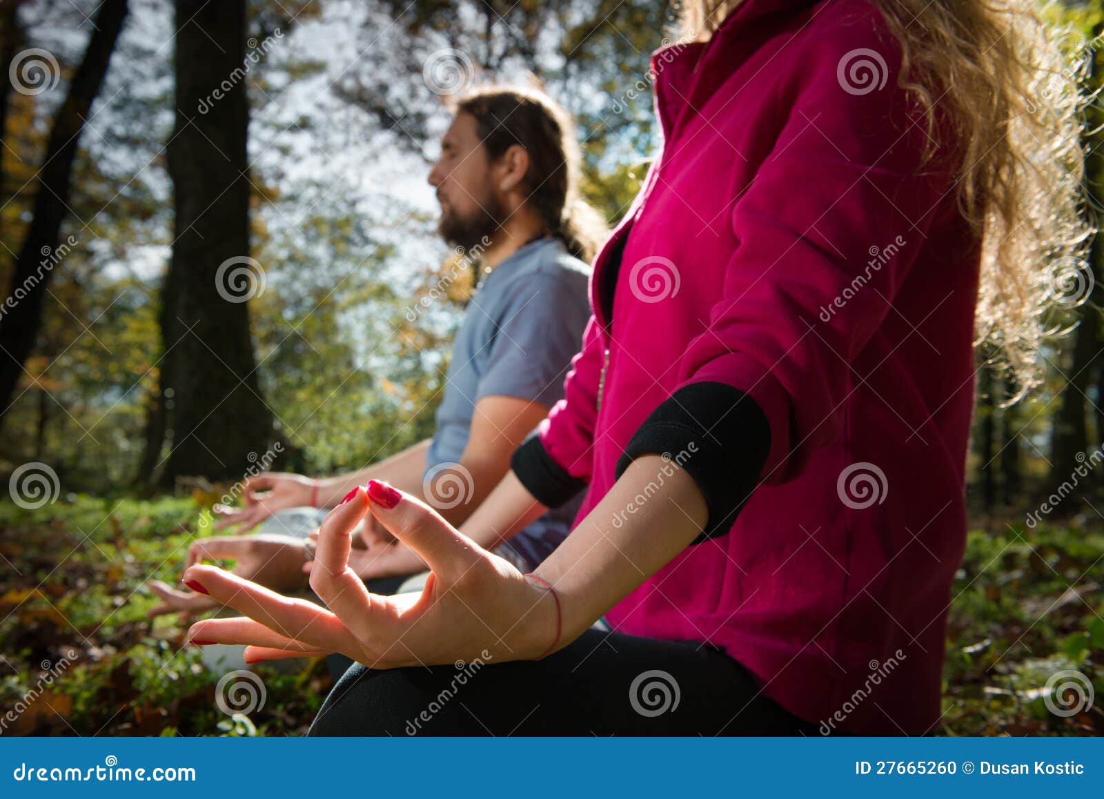 Couple Doing Yoga Meditation Stock Photo - Image of unity, sitting ...