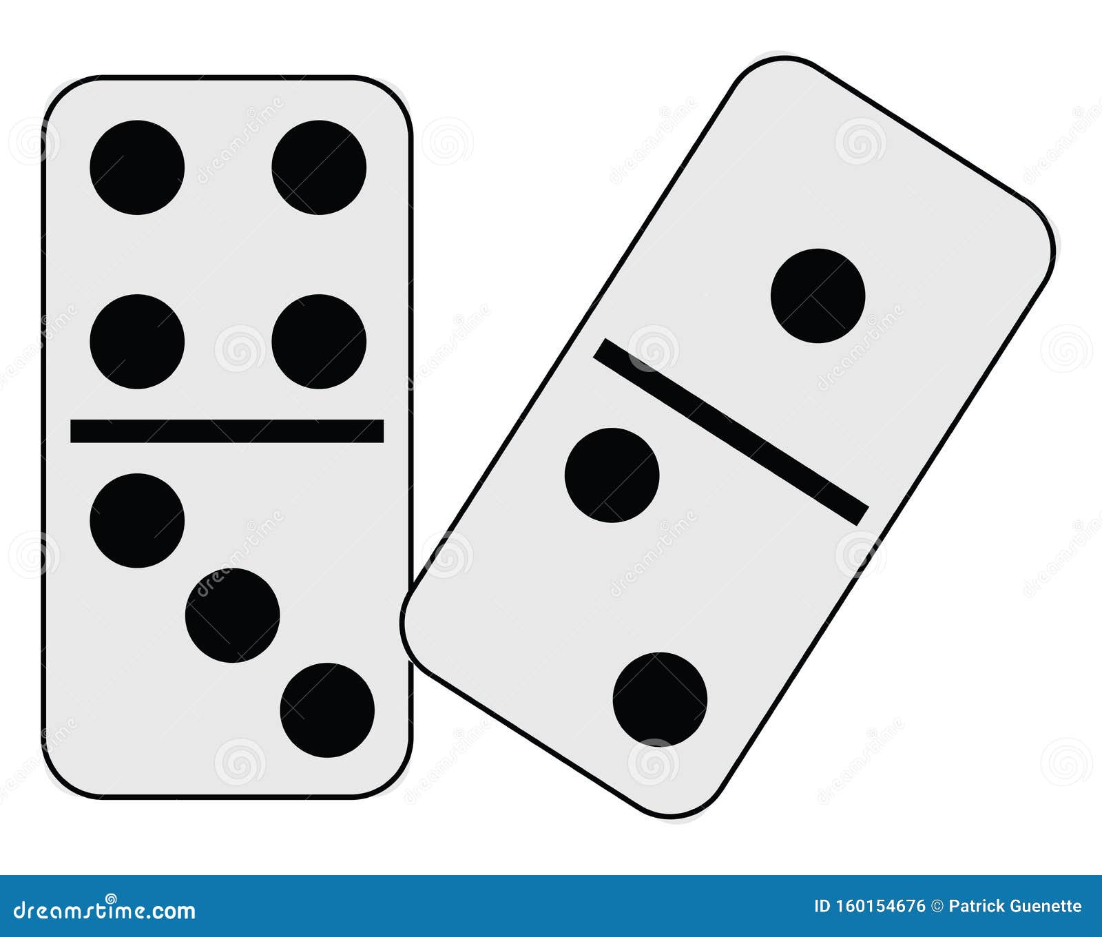 Couple of dominoes stock vector. Illustration of gambling - 160154676
