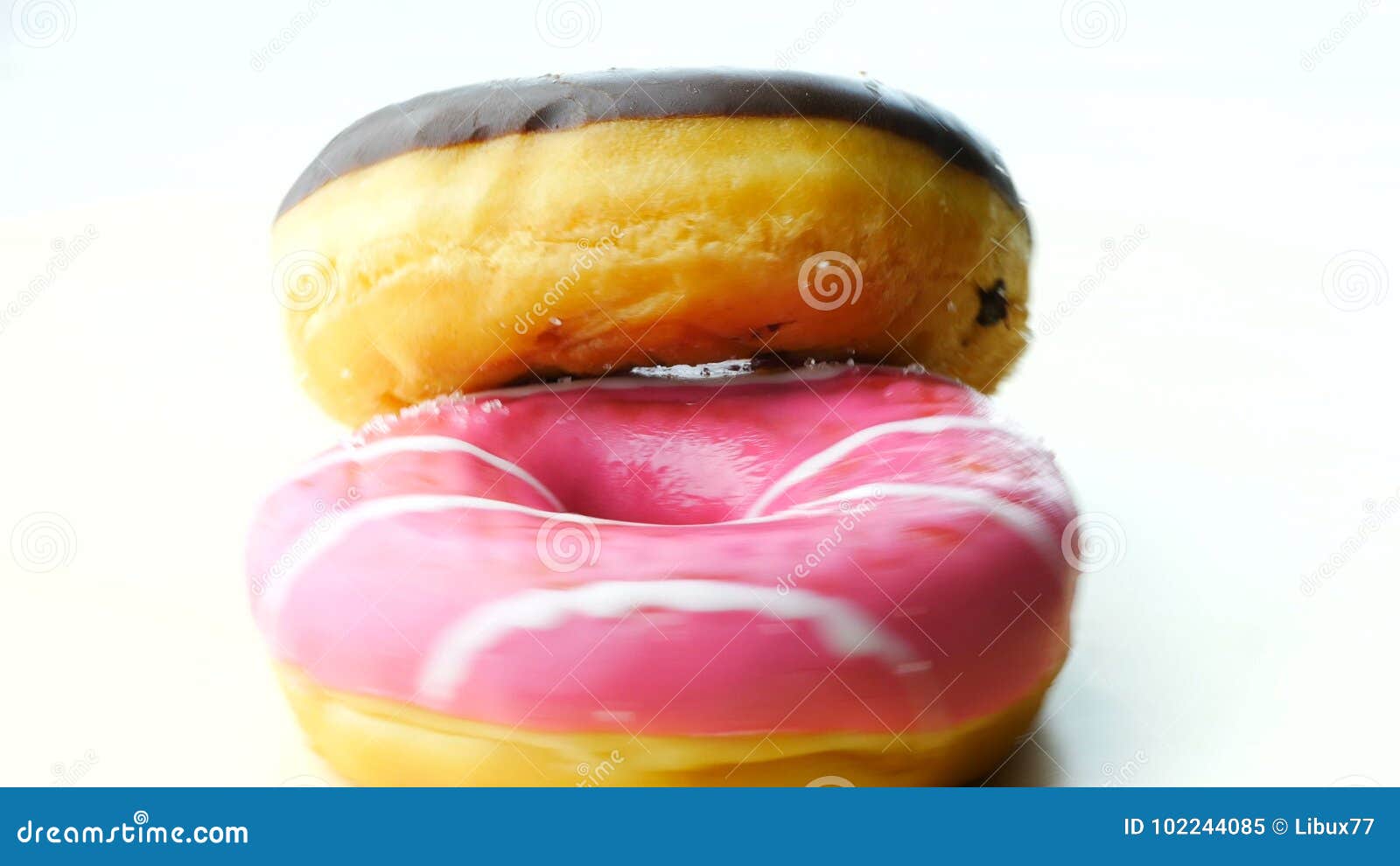 Couple of Donuts Rotating Board Stock Video - Video of cream, healthy ...