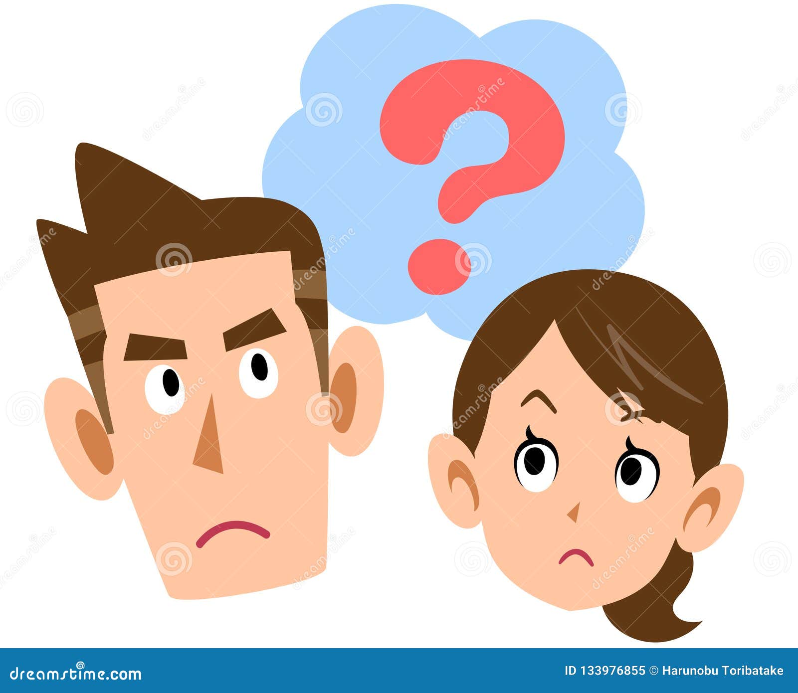 A couple with doubts stock vector. Illustration of expression - 133976855