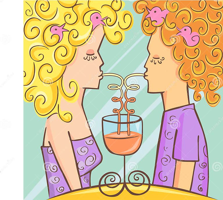 Couple drinking stock vector. Illustration of decoration - 11569818