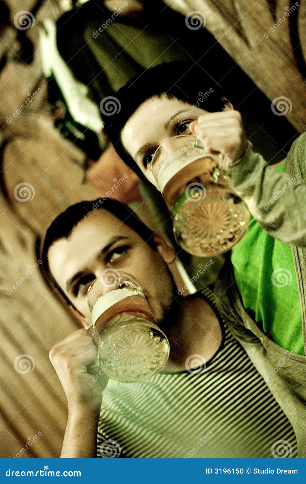 Couple drinking beer stock photo. Image of thirst, together - 3196150