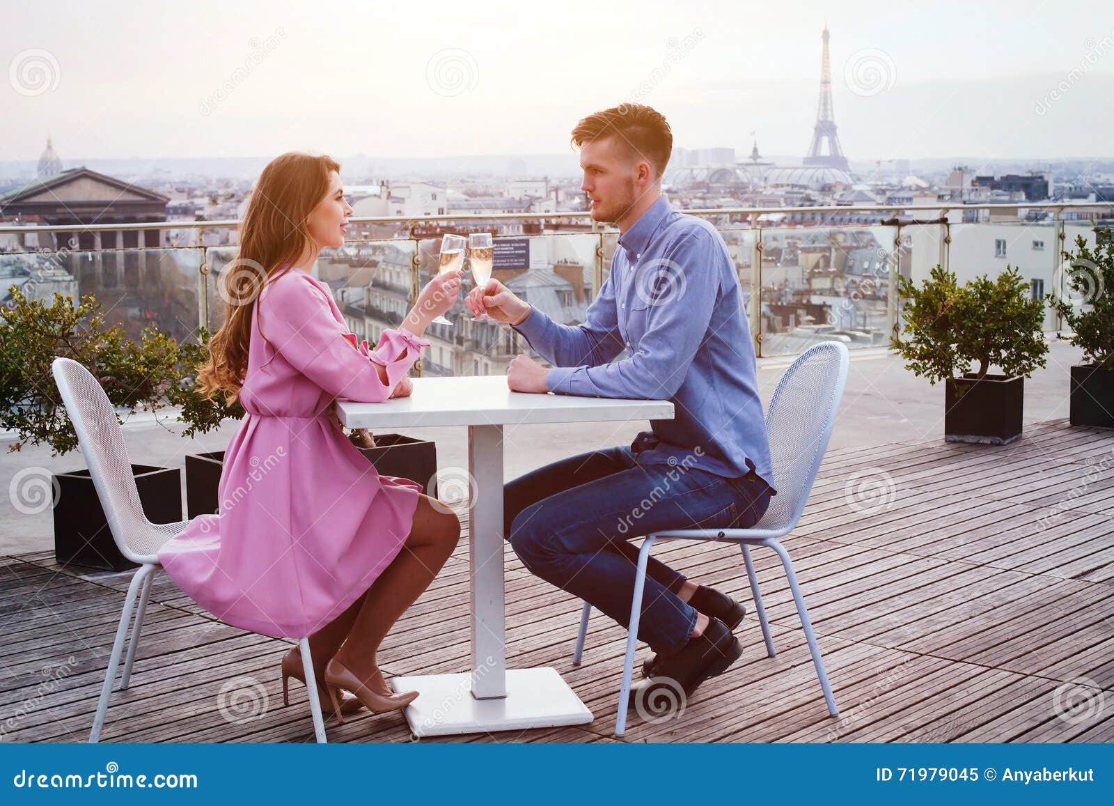 Couple Drinking Champagne in Luxury Restaurant Stock Image - Image of ...