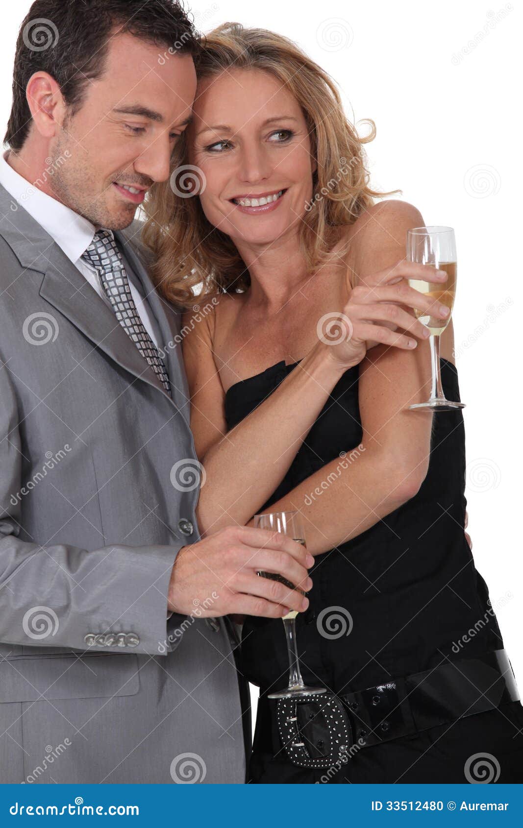 Couple drinking champagne stock photo. Image of pretty - 33512480