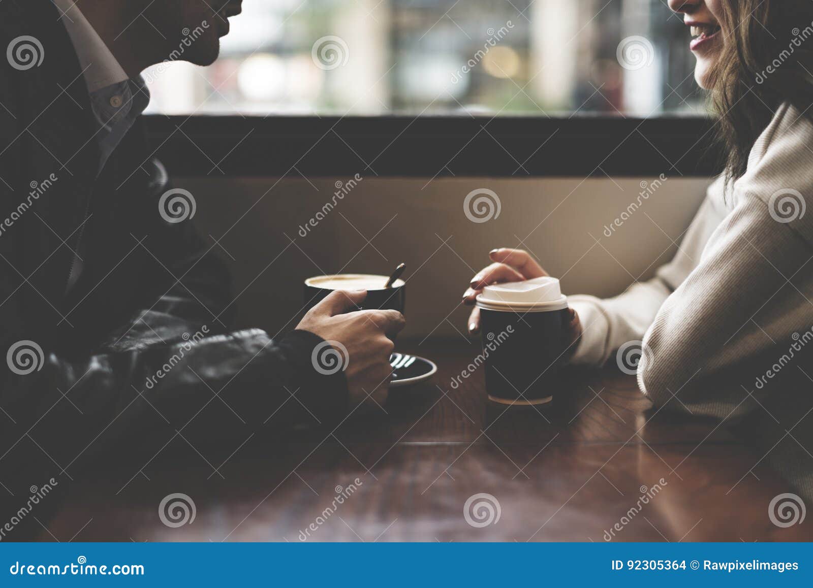 Couple Drinking Coffee Shop Relax Stock Photo - Image of relaxation ...