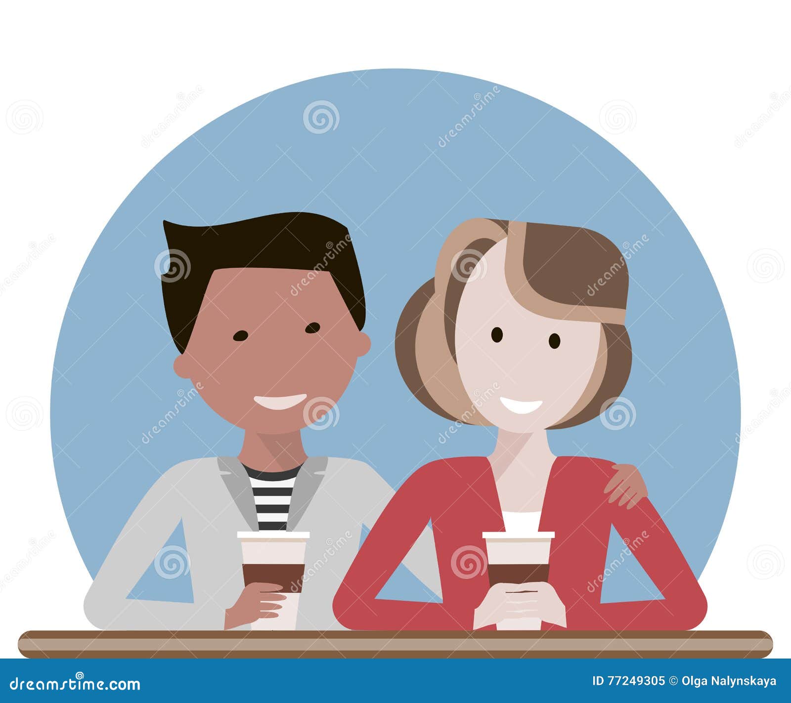Couple Drinking Coffee Stock Vector Illustration Of Good 77249305
