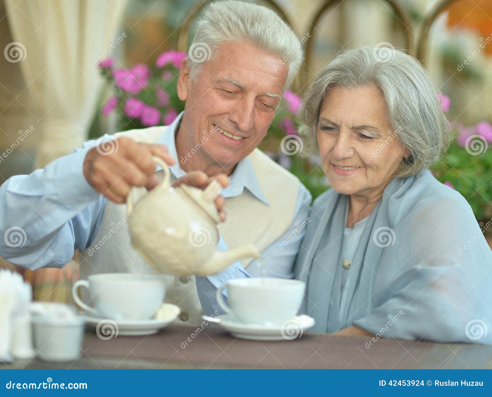 Old People Drinking Tea