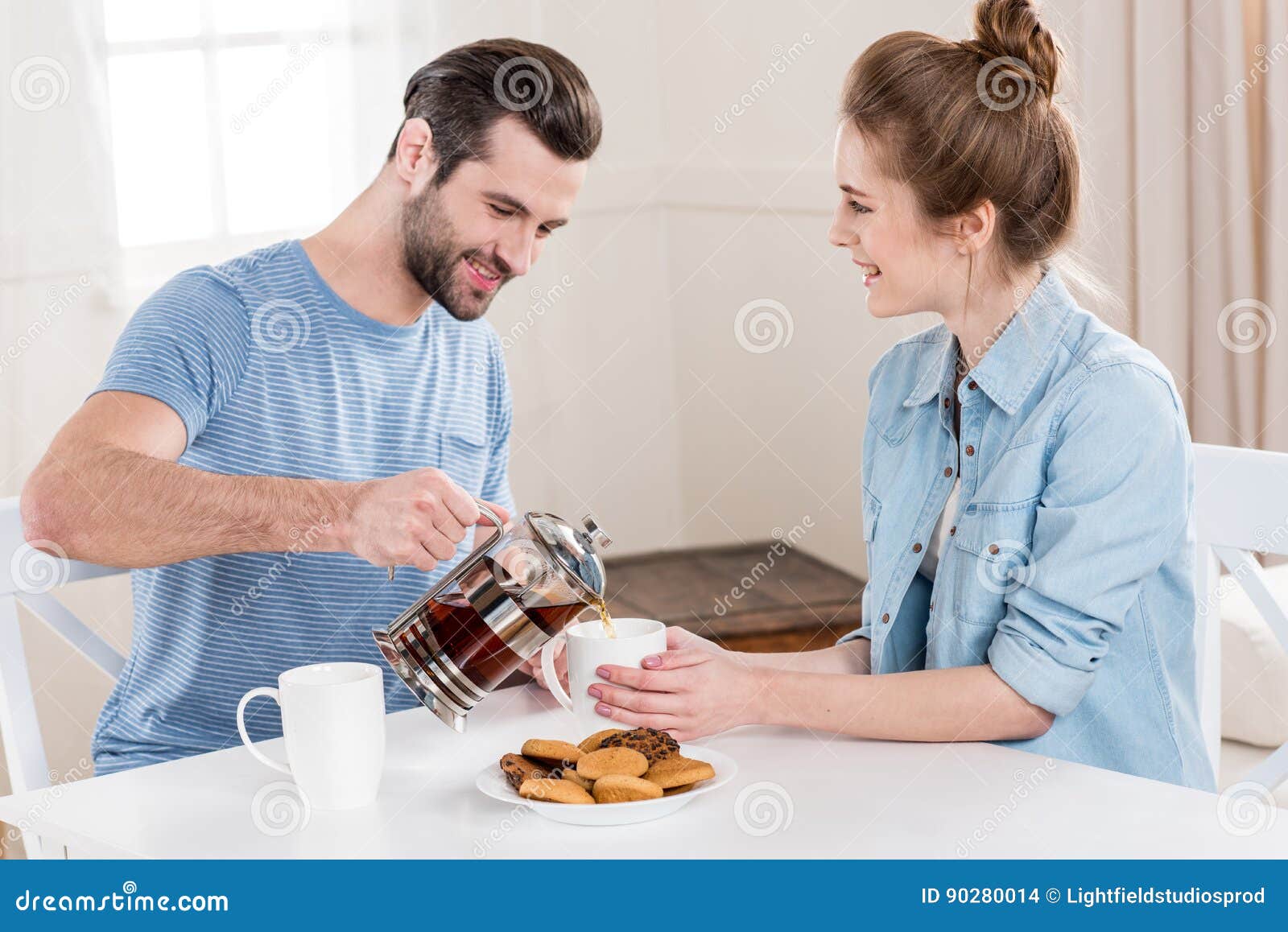 Couple drinking tea stock photo. Image of relationship - 90280014