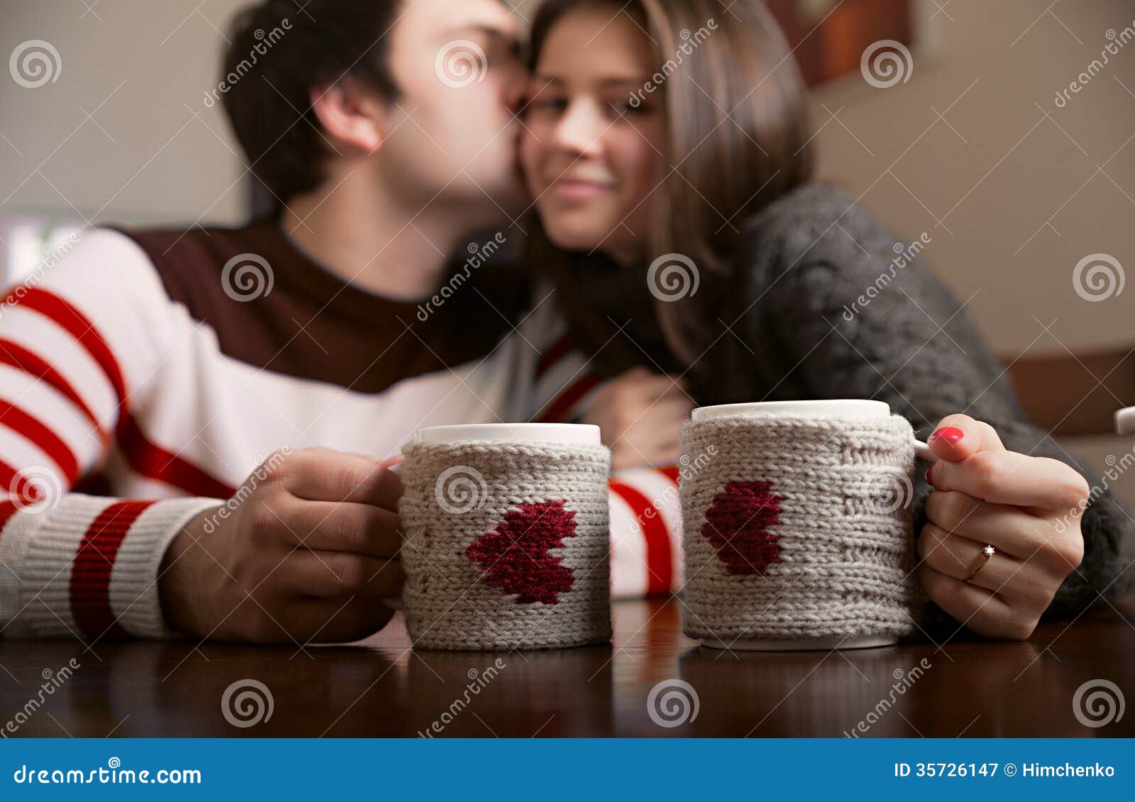 Couple drinking tea stock image. Image of friendly, cups - 35726147