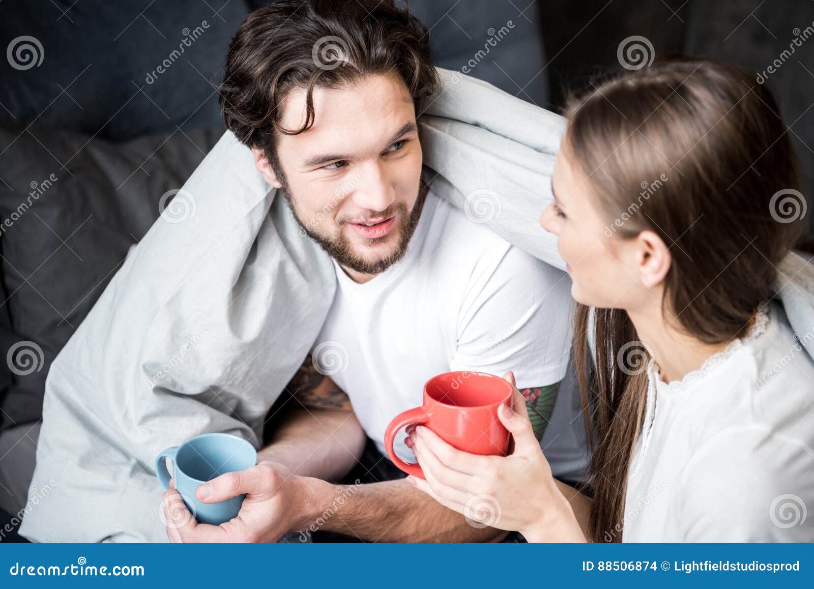 Couple drinking tea stock photo. Image of drink, relationships - 88506874