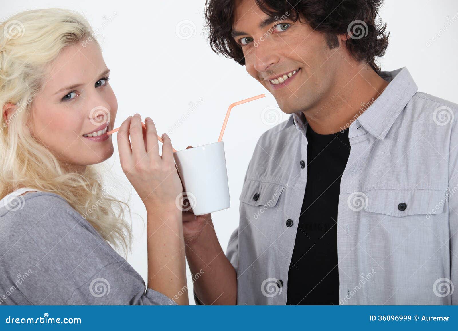 Couple drinking together stock image. Image of bleached - 36896999