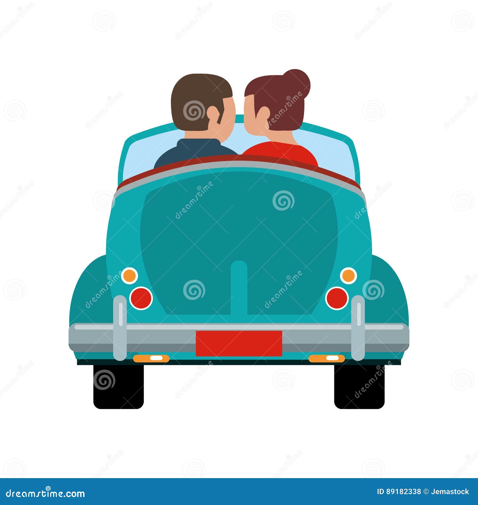 Couple driver car romantic stock illustration. Illustration of date ...