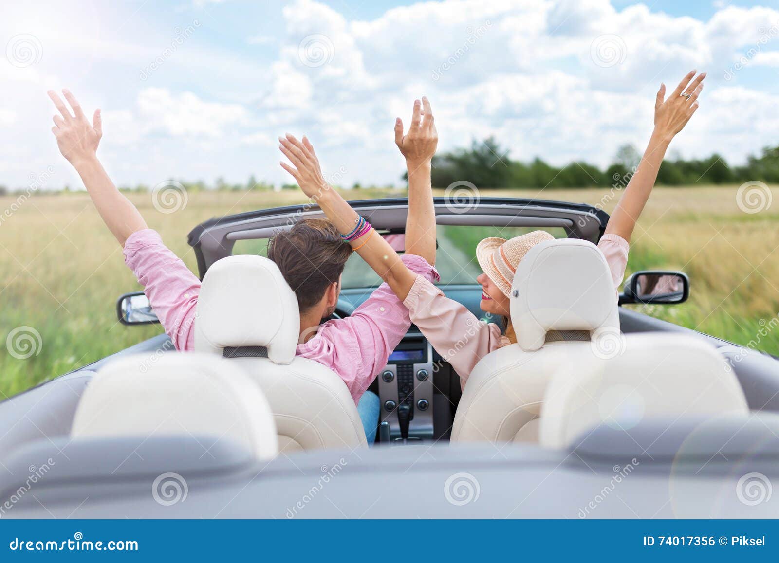 Couple Driving in Convertible Stock Photo - Image of away, escape: 74017356