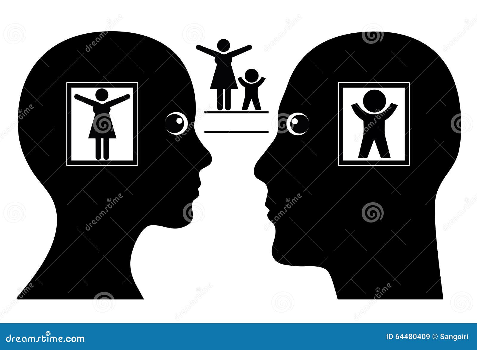 Couple with Dysfunctional Relationship Stock Illustration ...