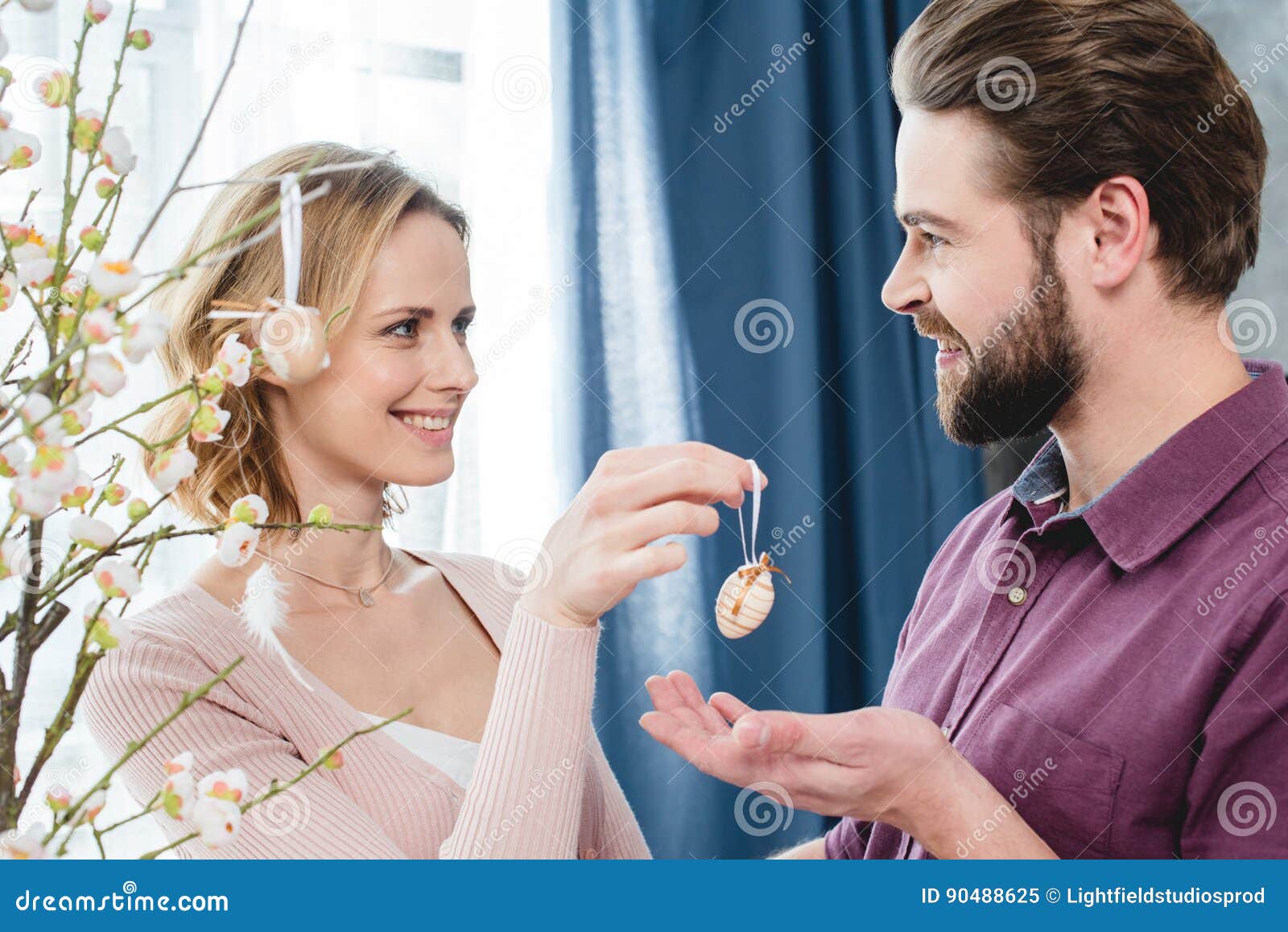 Couple with Easter Decoration Stock Image - Image of couple, easter ...