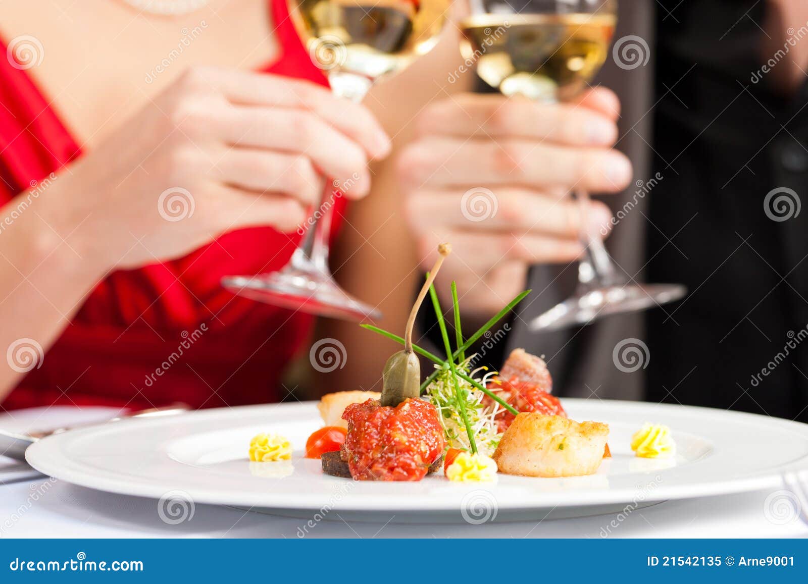 Couple Eating Dinner in Very Good Restaurant Stock Image - Image of ...