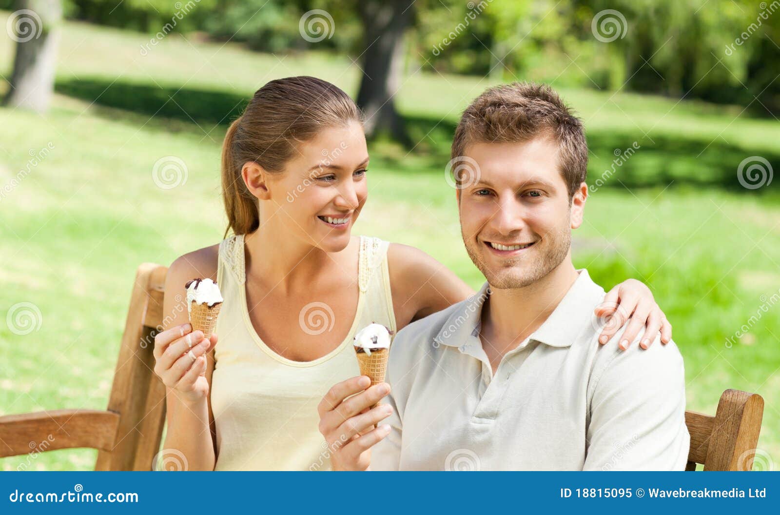 Couple eating an ice cream stock image. Image of person - 18815095