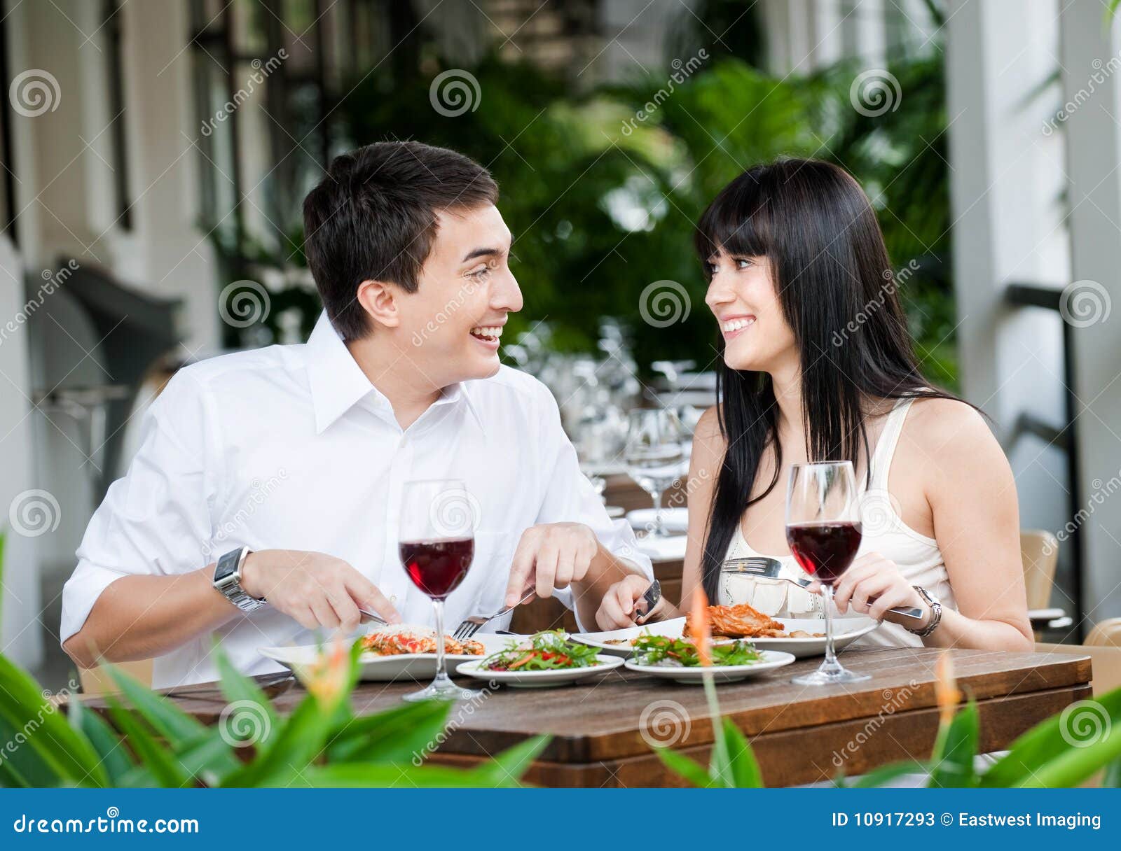 Couple Eating Outdoors stock image. Image of lifestyle - 10917293