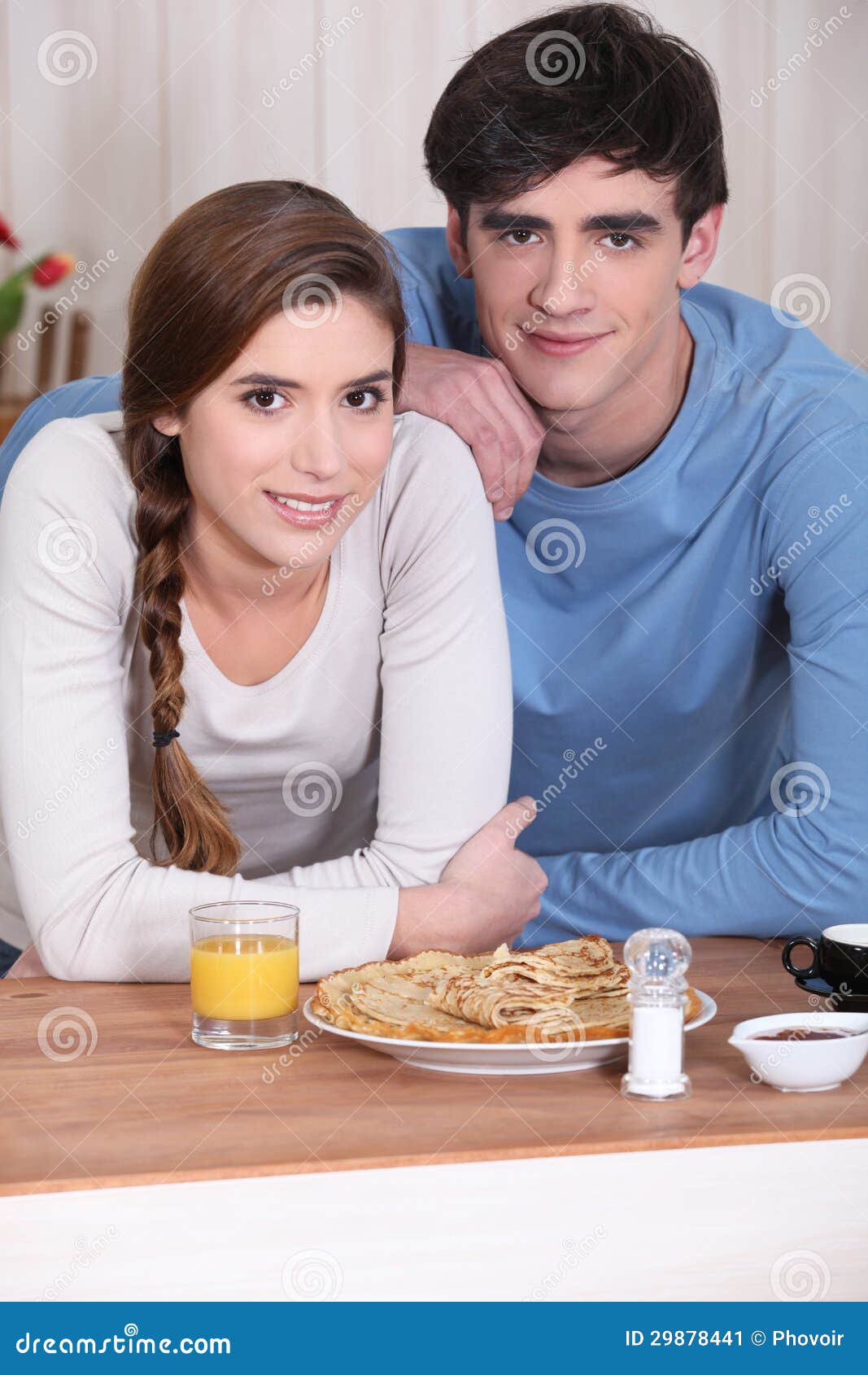 Couple eating pancakes stock image. Image of eating, culinary - 29878441