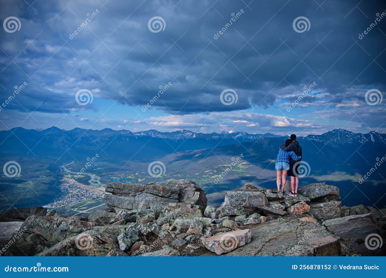 Couple on the Edge of the Cliff Stock Photo - Image of romance ...
