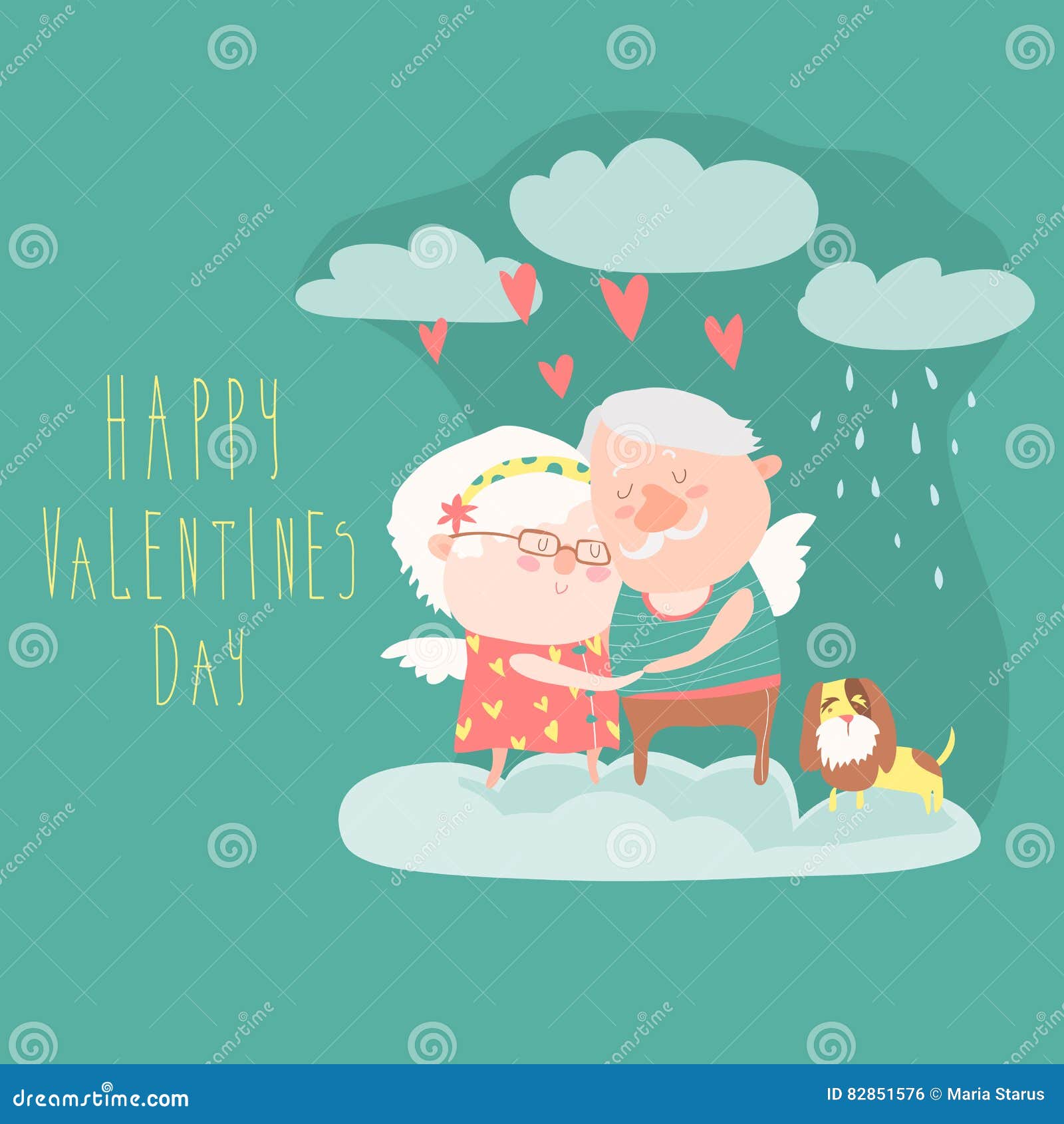 Couple of Elderly Angels Hugging Stock Vector - Illustration of ...