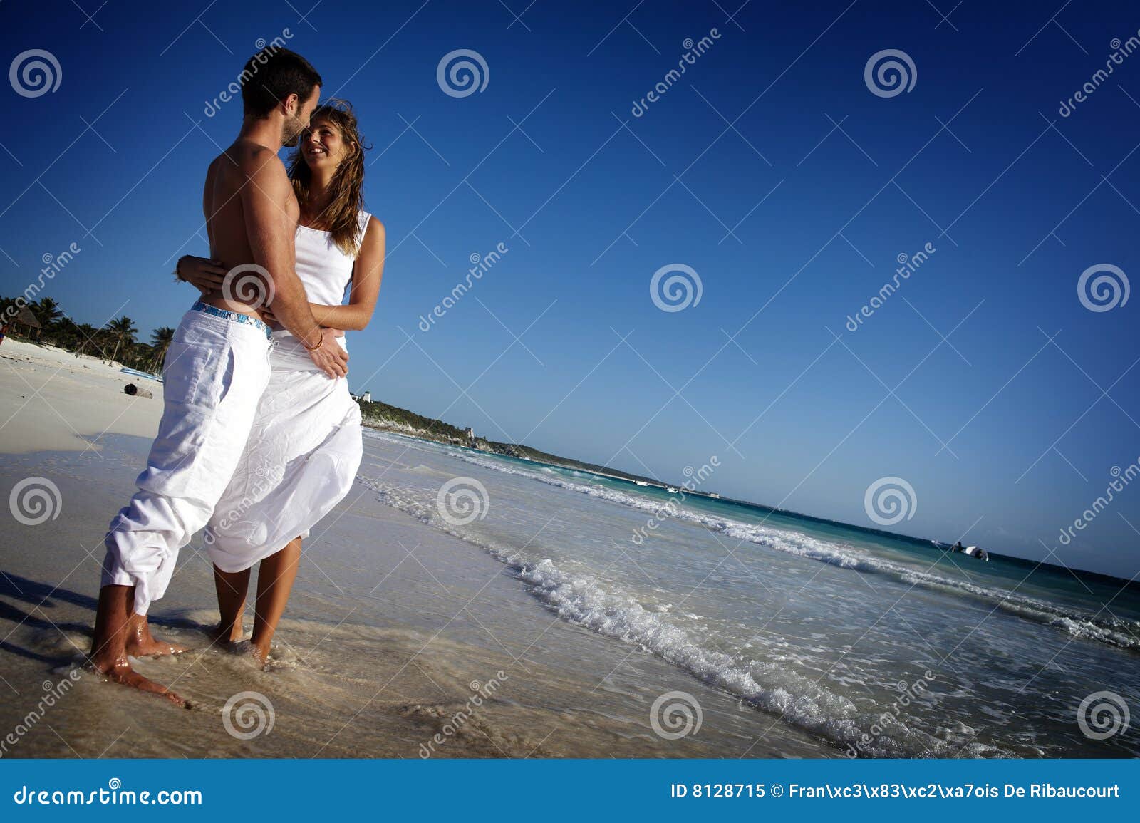 Couple Embracing On Beach Stock Image Image Of Lover 8128715