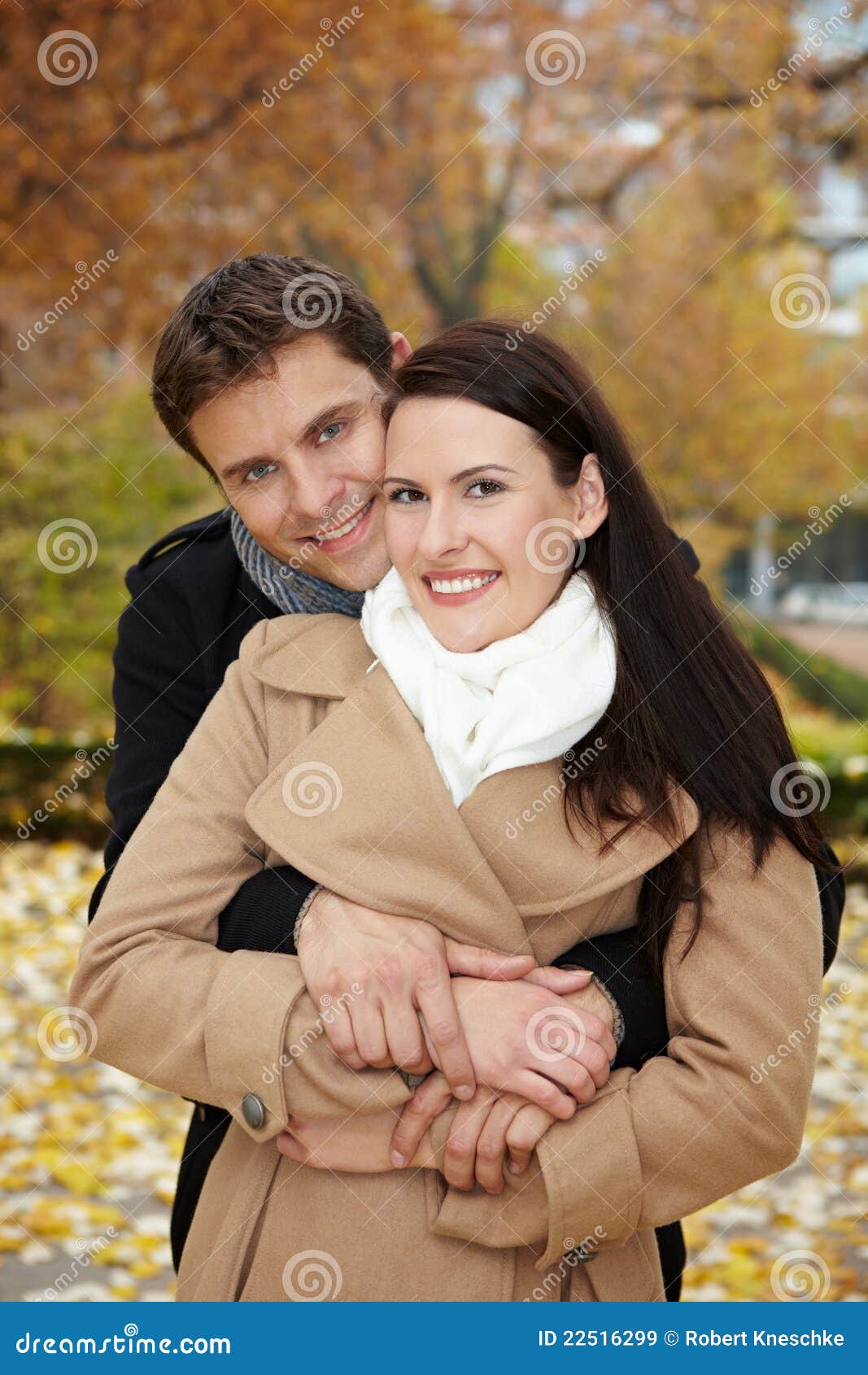 Couple embracing in fall stock image. Image of leisure - 22516299