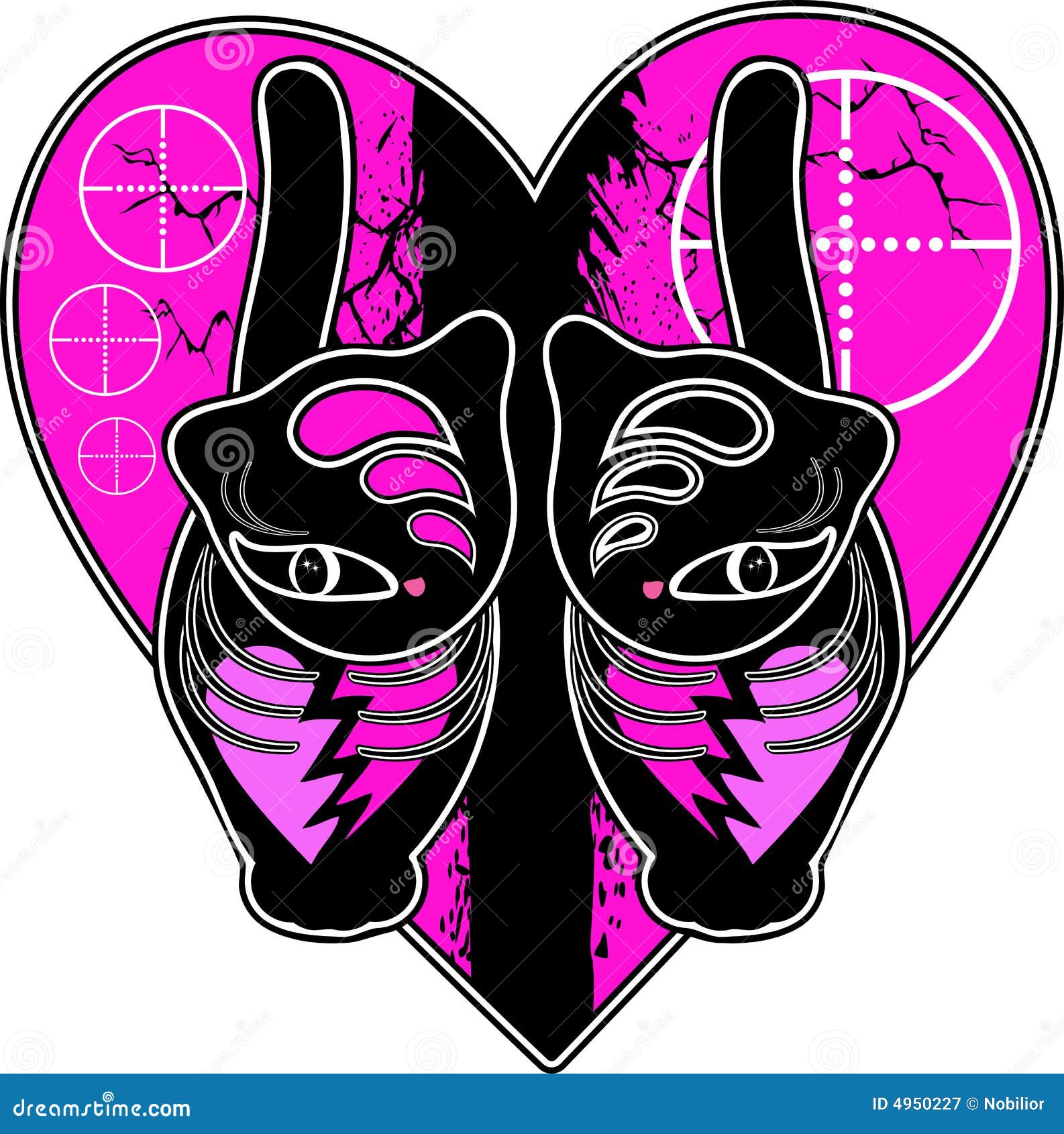 Couple of emo cats stock vector. Illustration of fashion - 4950227